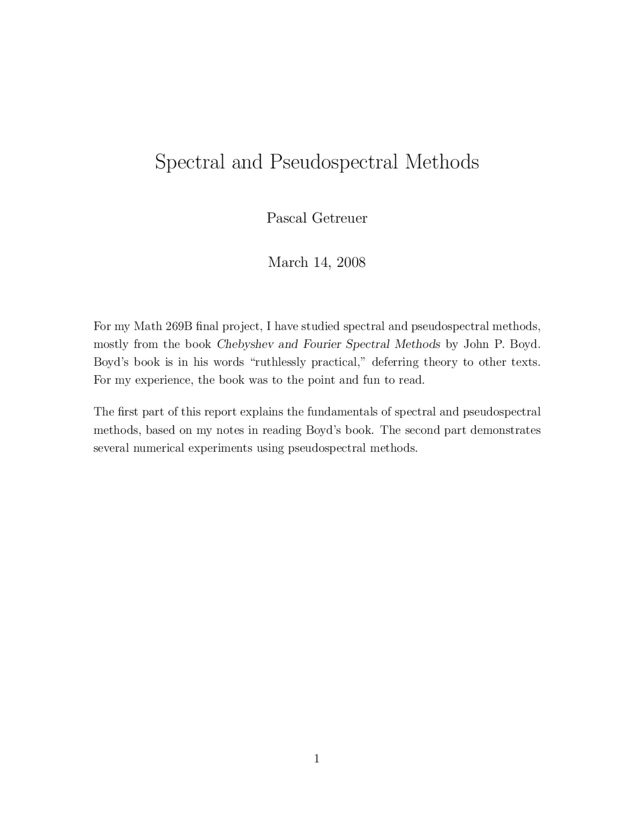 Spectral And Pseudospectral Methods In Cryptography Math 0209a Docsity