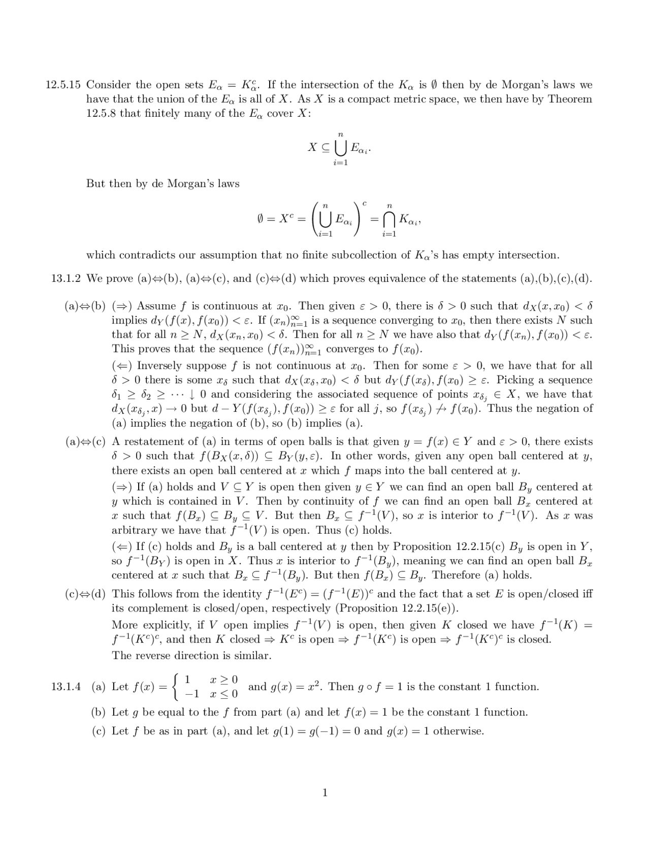 Homework 3 for Morgan's Laws - Analysis | MATH 0131B - Docsity