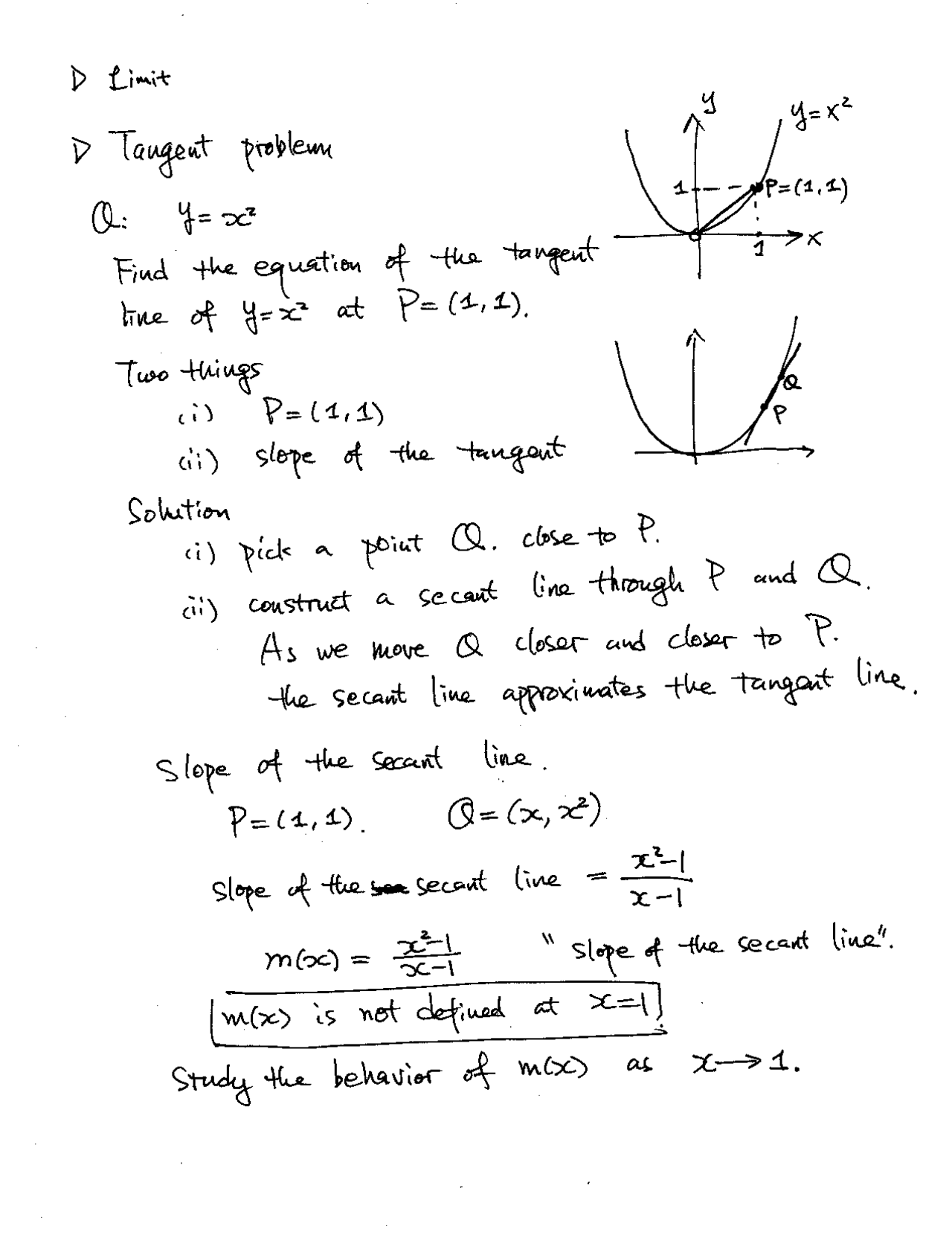 Limit Tangent Problems Solutions For Handwritten Notes M 408k