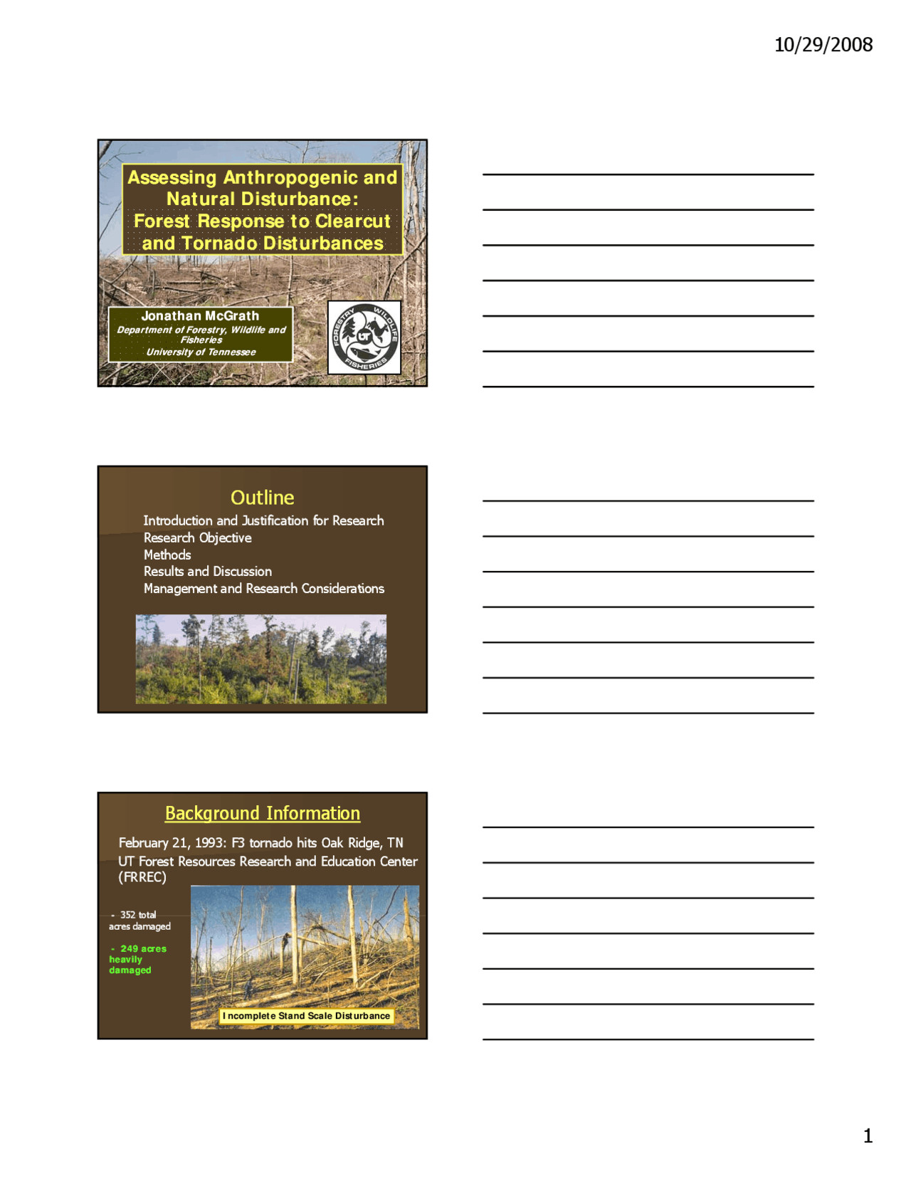 Assessing Anthropogenic And Natural Disturbance Lecture Slides Wfs