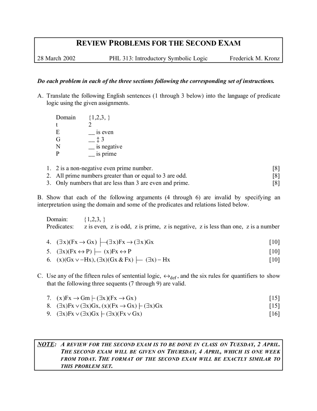 Problems On Introductory Logic Design For Exam 2 Phl 313 Exams