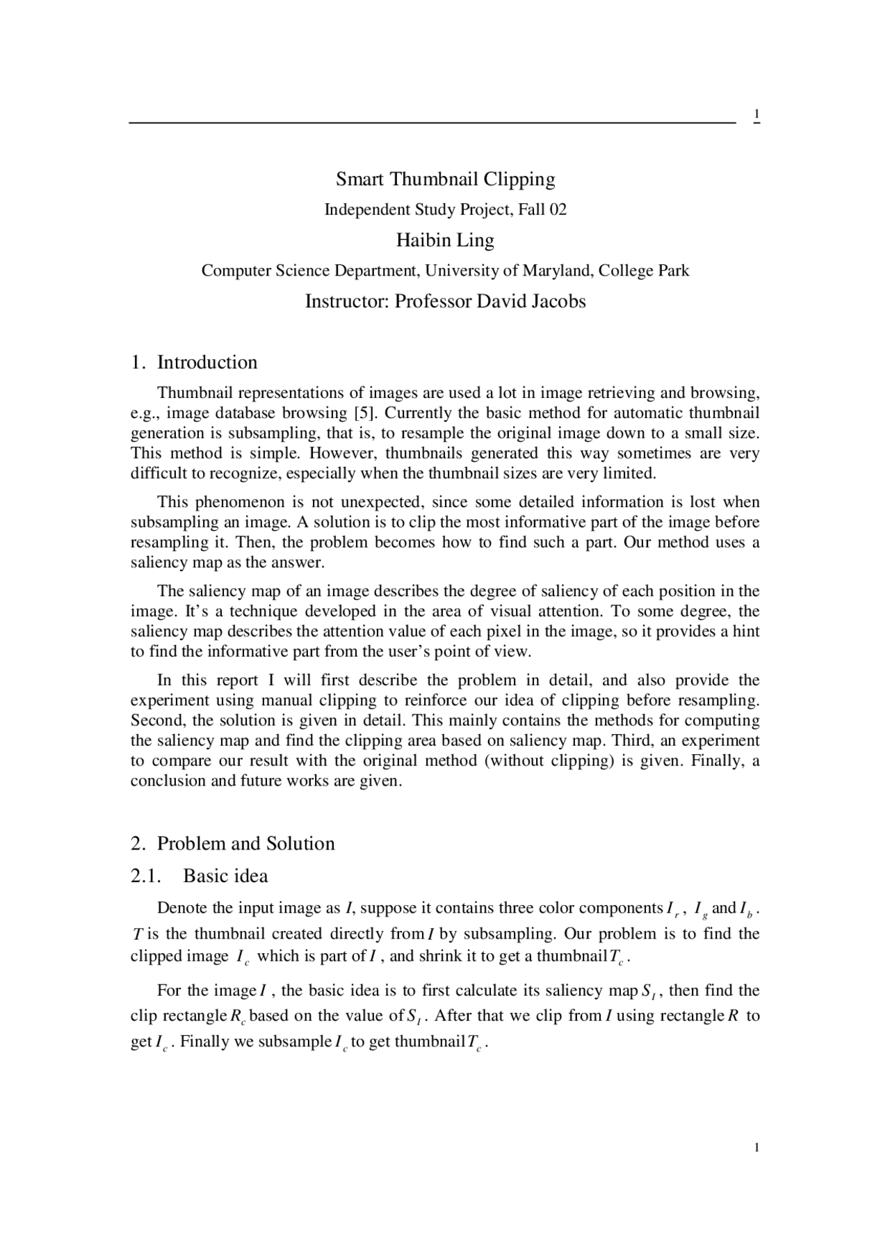 Smart Thumbnail Clipping - Project | LING 1 - Docsity