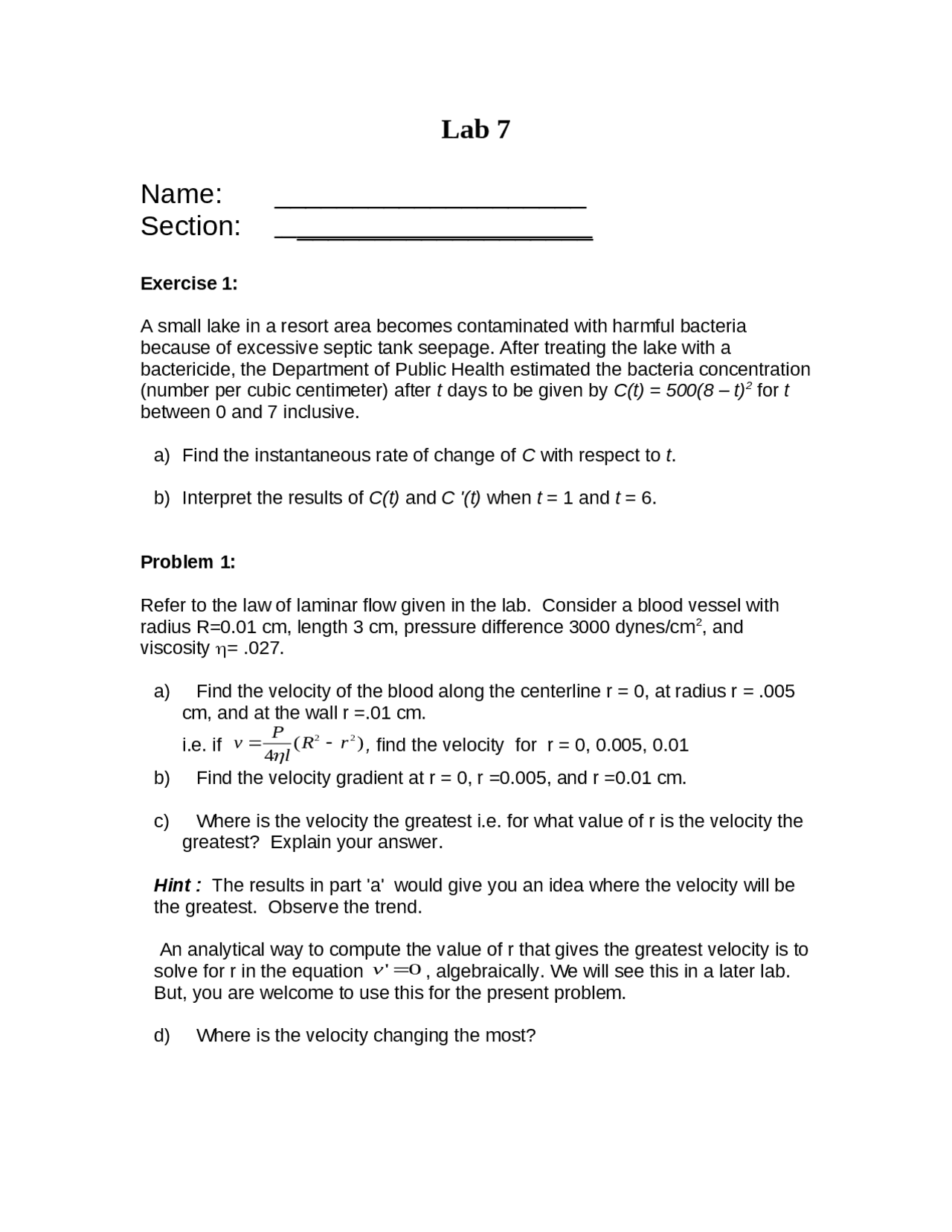 Practice Problems - Computer and Linear Algebra | MAT 3930 - Docsity