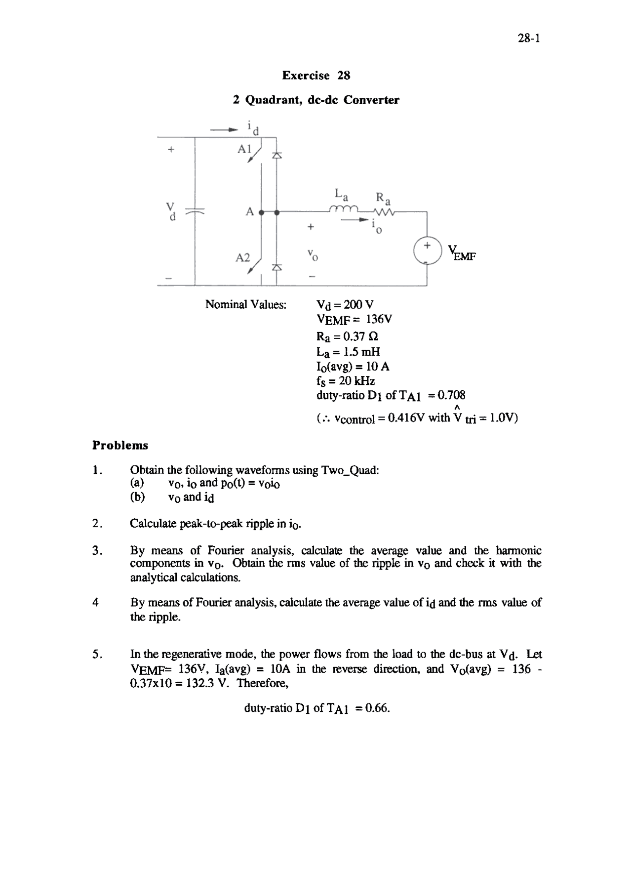 Assignment Problems With Solutions For Power Electronics Ece 481 Docsity