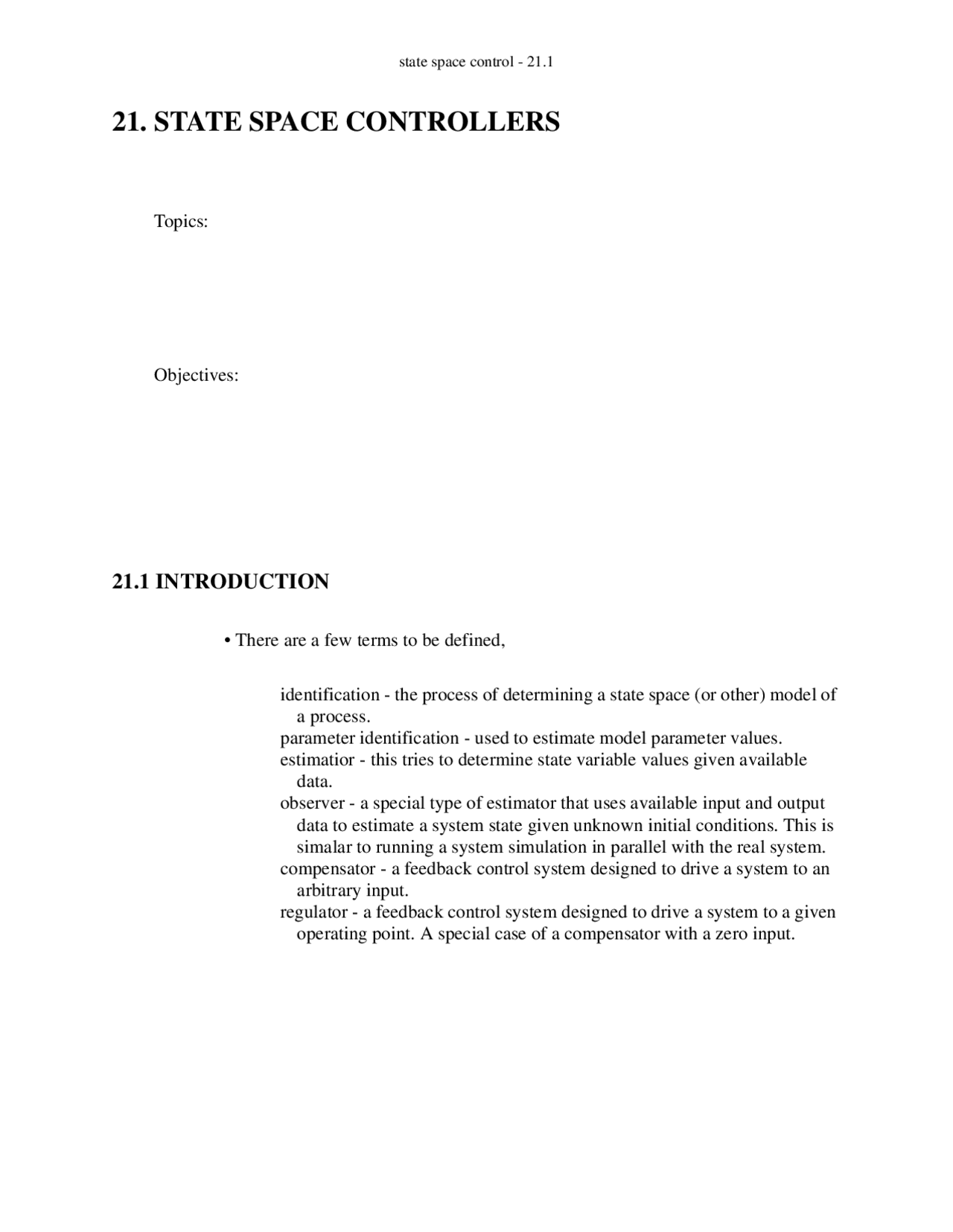 Exam for State Space Controllers - Leadership Laboratory | M S 0 - Docsity