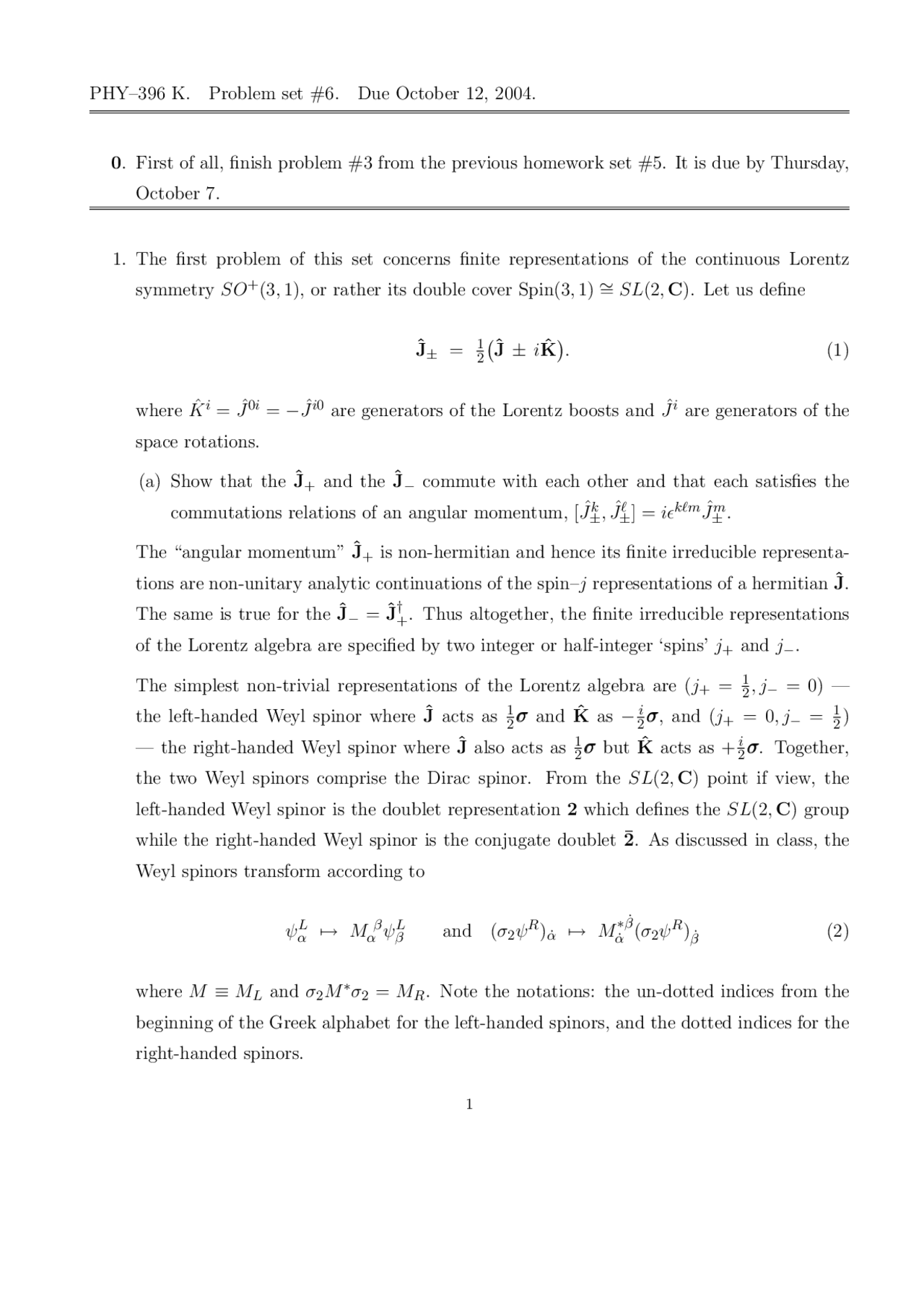 Solved Problems On Quantum Field Theory I Homework 5 Phy 396k Docsity