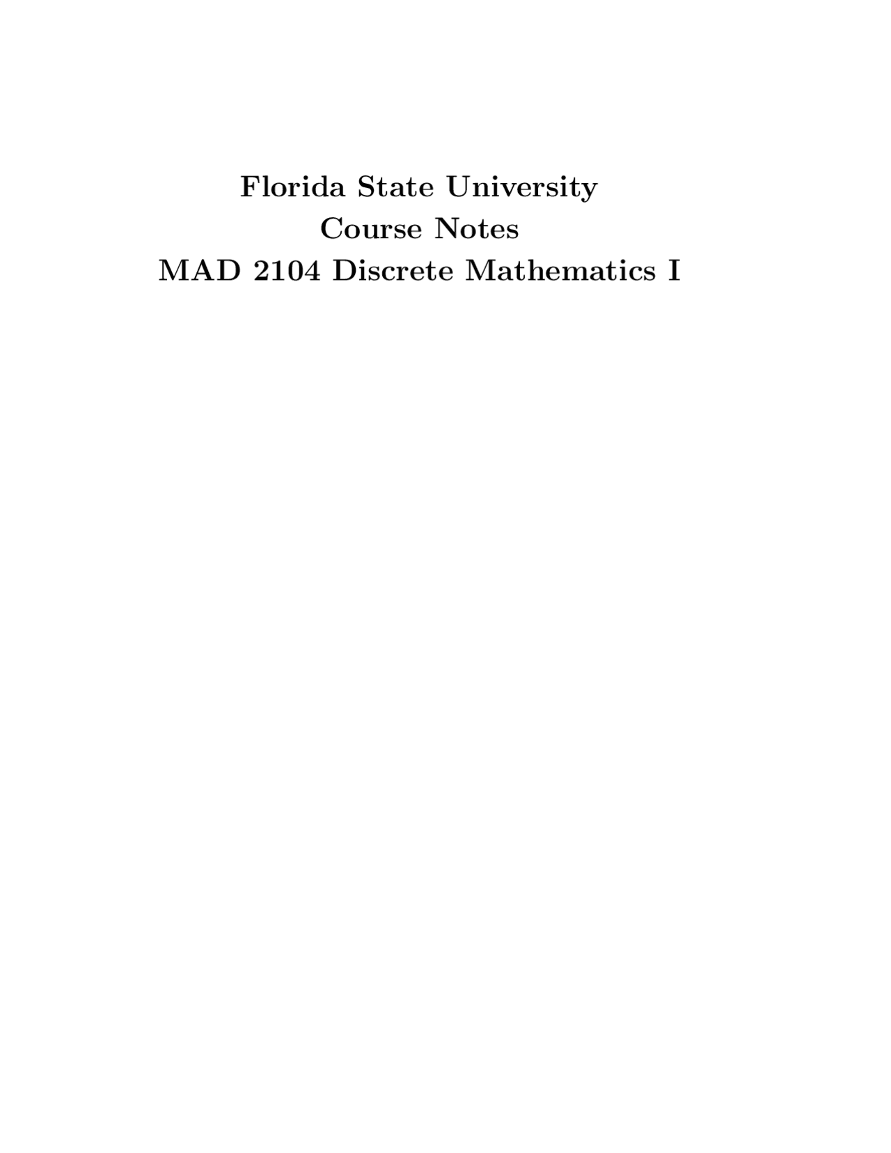 Introduction Sets Basic Terminology Discrete Mathematics Mad 2104