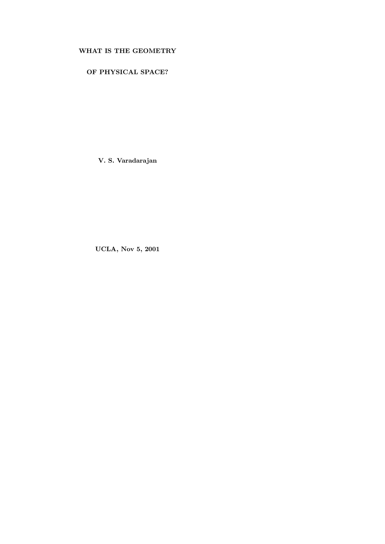 What is The Geometry of Physical Space? - Cryptography | MATH 0209A ...