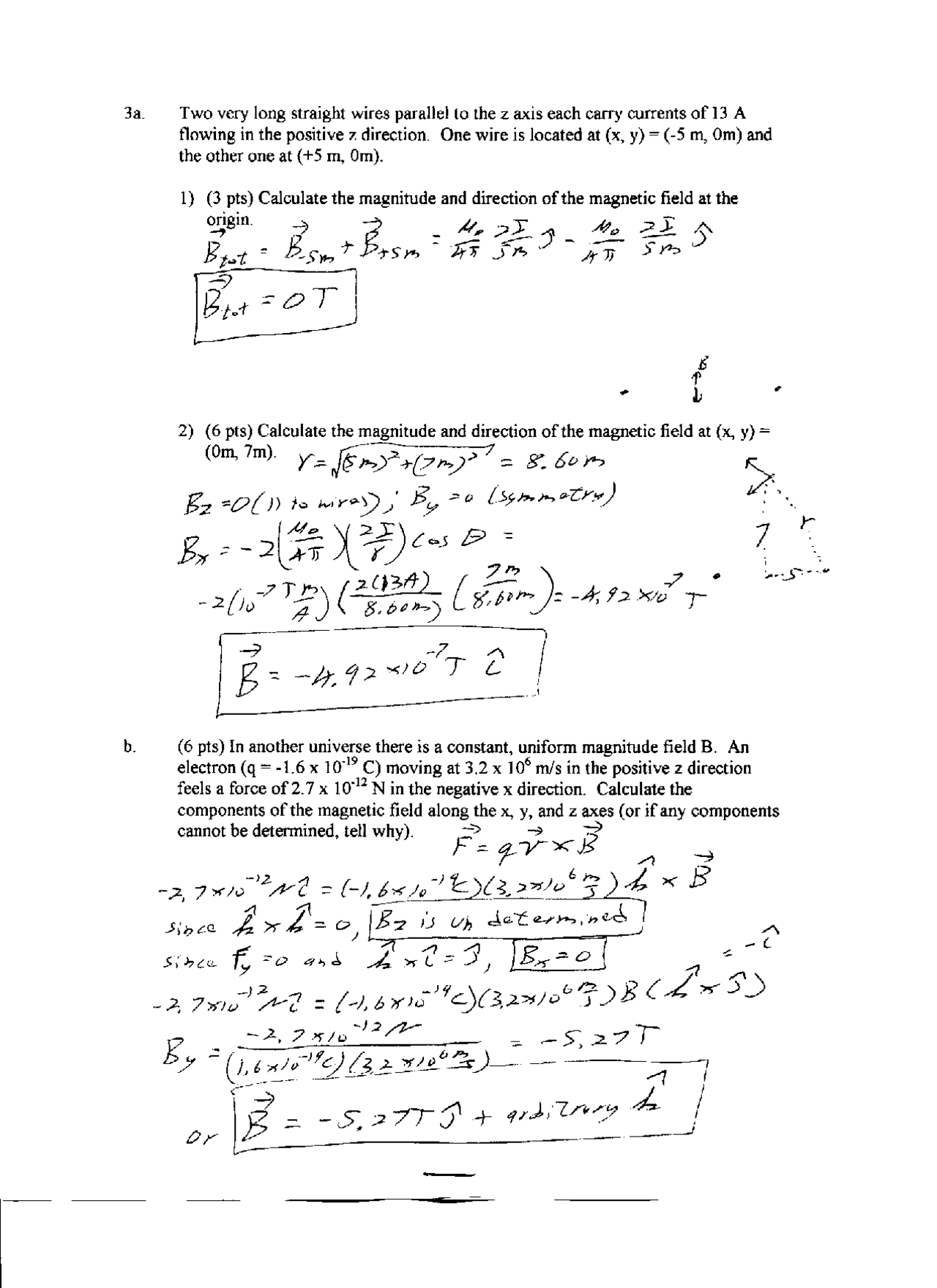Calculate the Magnitude, Direction of Magnetic Field - General Physics | PHY 2049C - Docsity