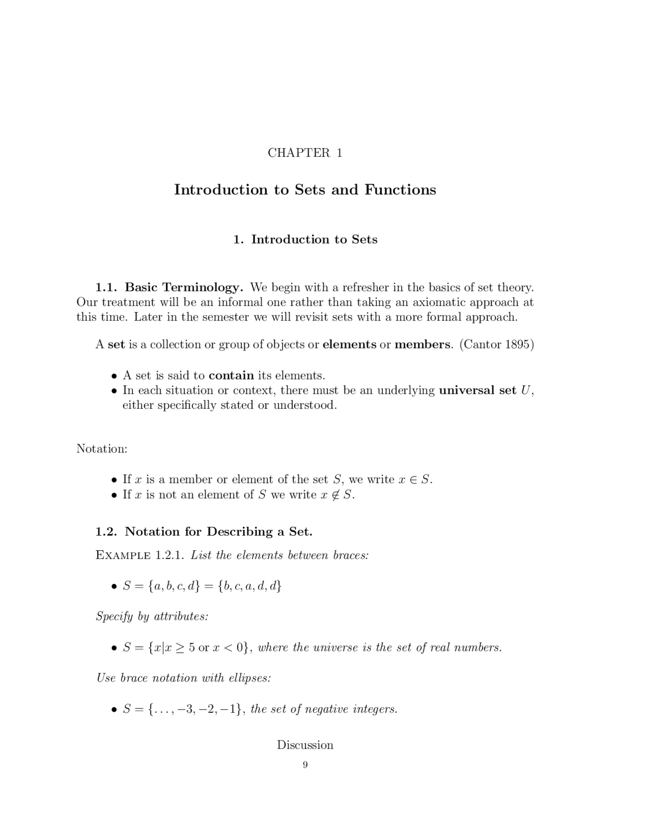 Introduction To Sets And Functions Lecture Notes Mad 2104 Docsity