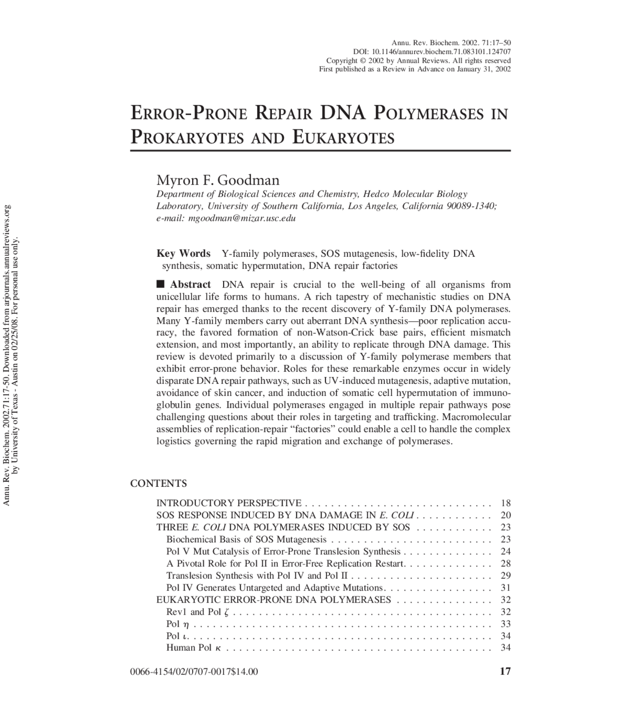 Error-Prone Repair DNA Polymerases in Prokaryotes and Eukaryotes | J ...