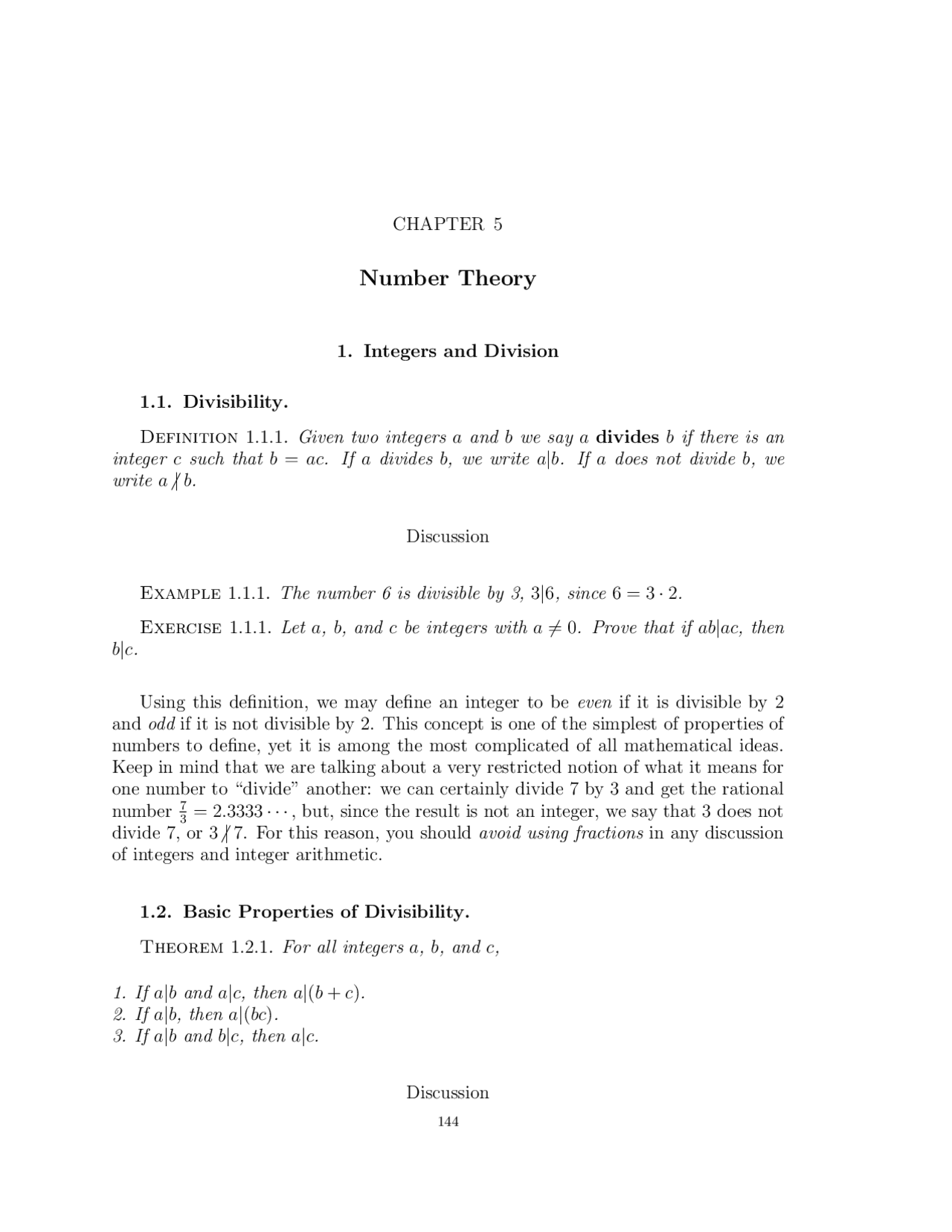 Discrete Mathematics I - Lecture Notes on Number Theory | MAD 2104 ...