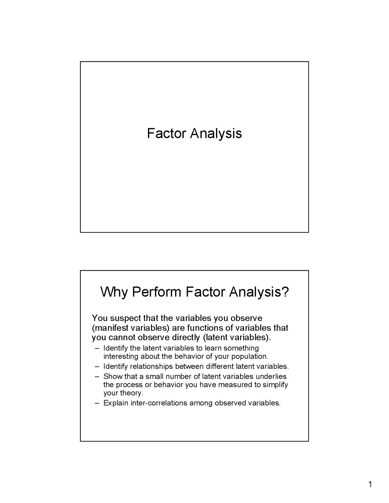 Factor Analysis Applied Multivariate Methods Lecture Notes Stat