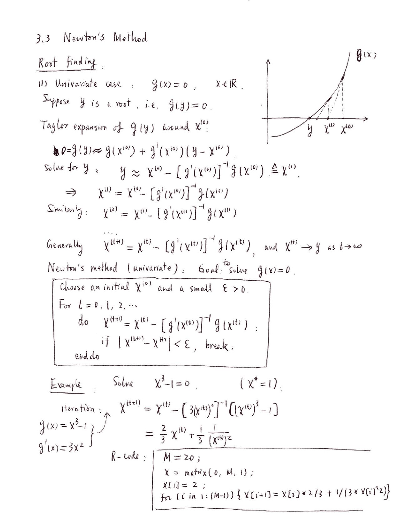 Newton's Methods Root Finding - Handout Notes | STATS 102A | Study ...