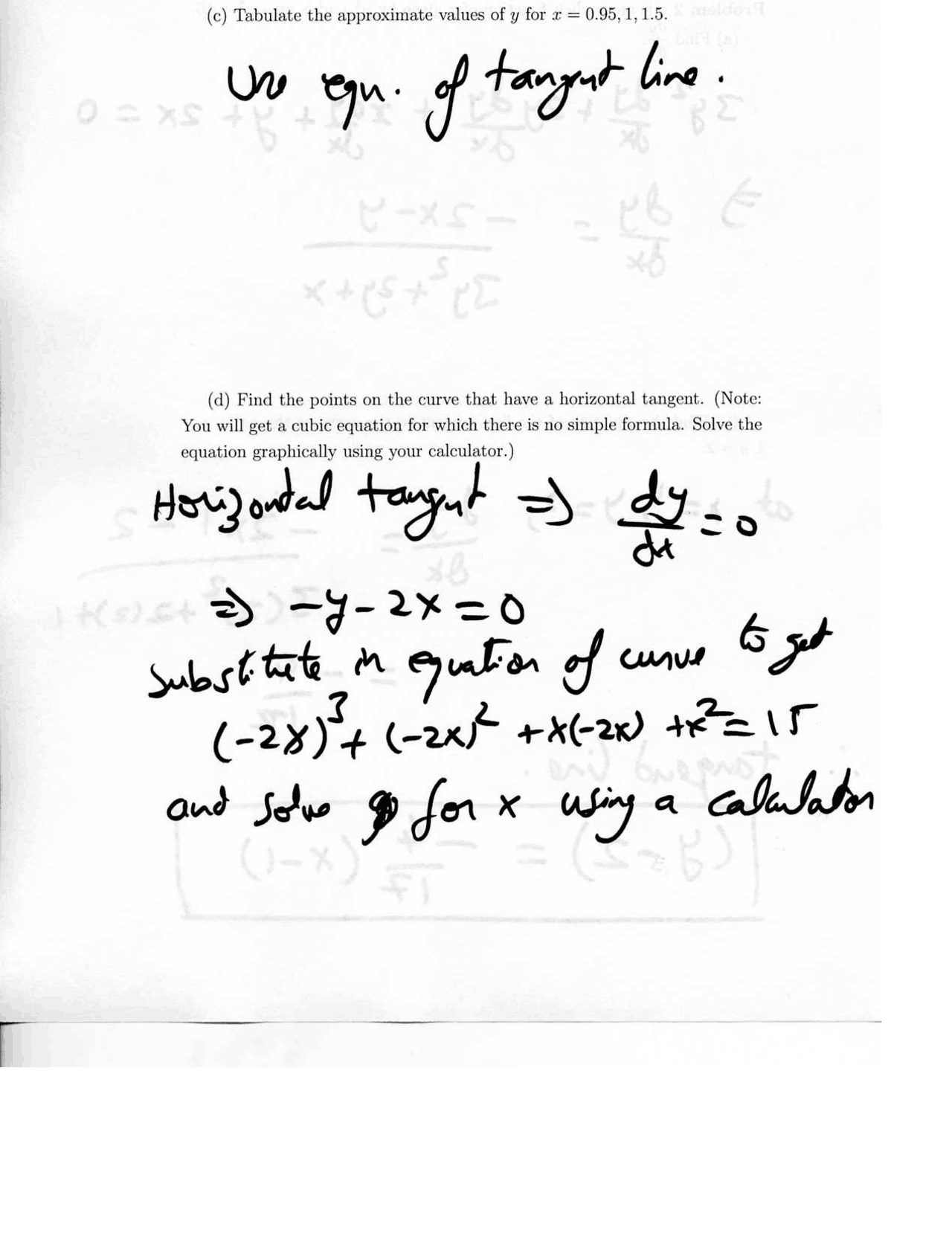 Handout On Equation Of Tangent Line Calculus I Math 125 Docsity