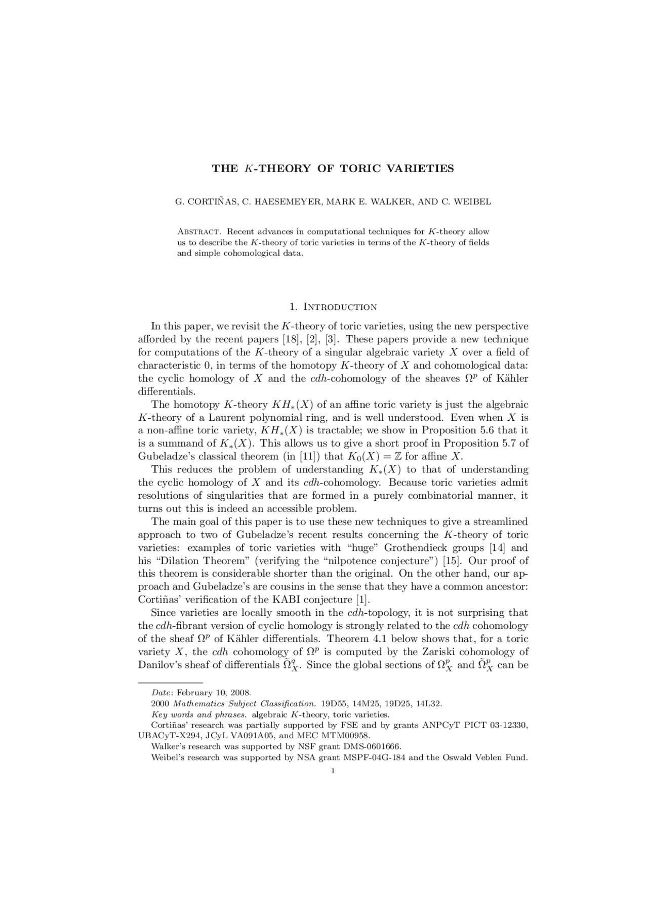 Notes on K-Theory of Toric Varieties - Cryptography | MATH 0209A - Docsity