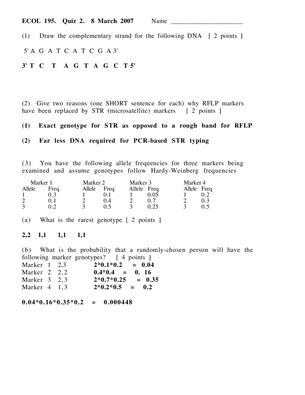 Practice Quiz 2 On Introduction To Biological Sciences Ecol 195m