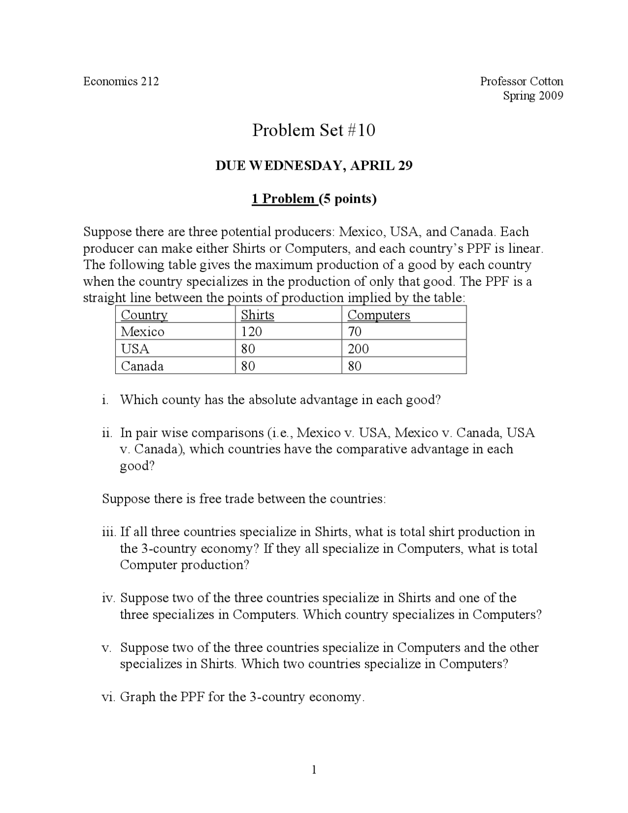 Problem Set 10 Principles Of Macroeconomics Eco 212 Docsity