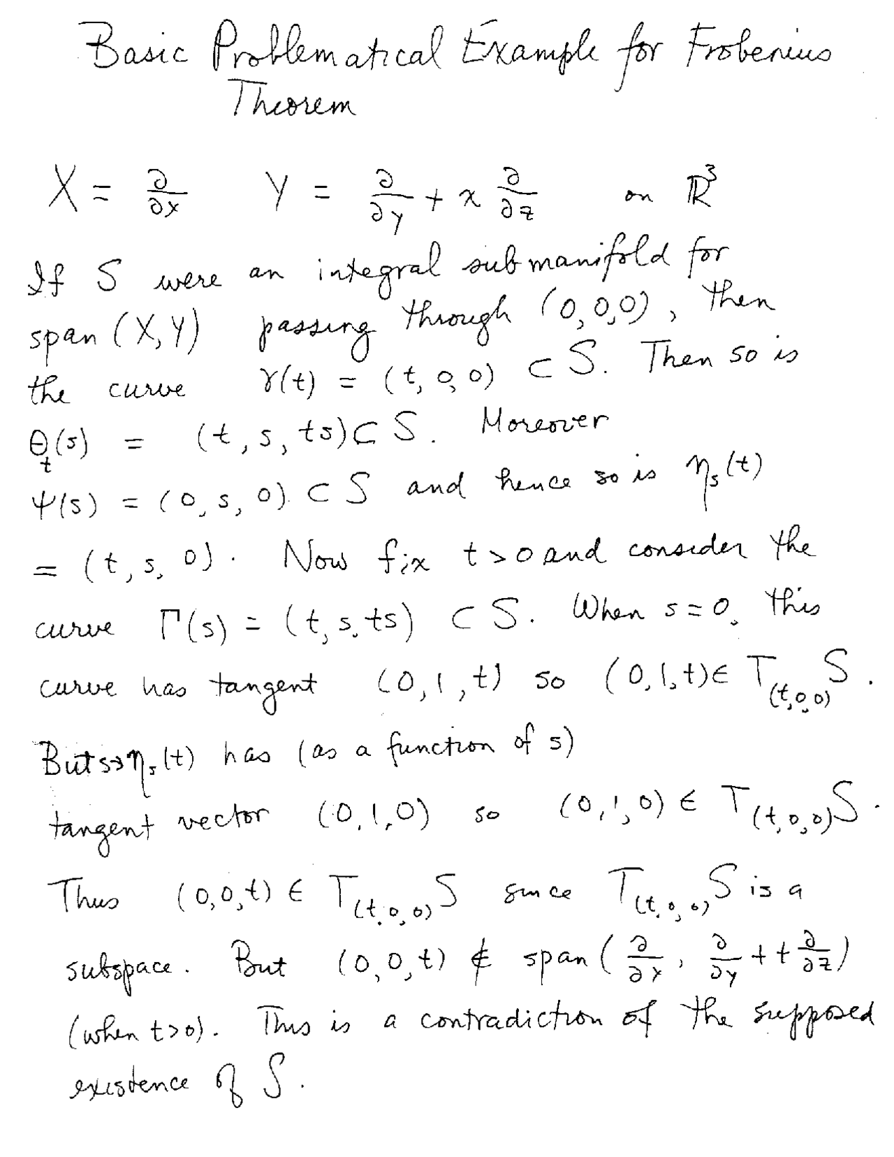 Frobenius Theorem - Differential Topology | MATH 225A - Docsity