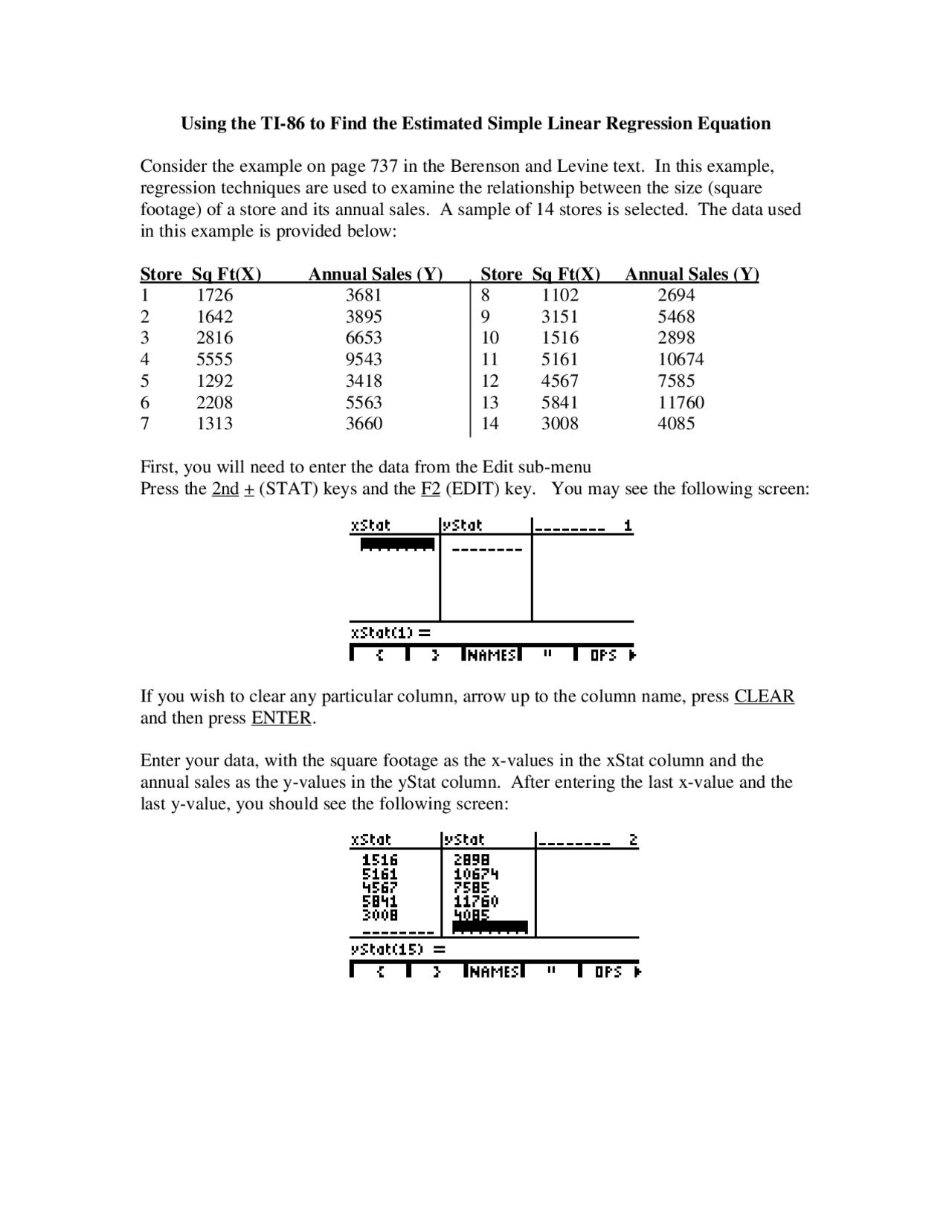 Simple Linear Regression Equation Review Sheet Stat 201 Docsity