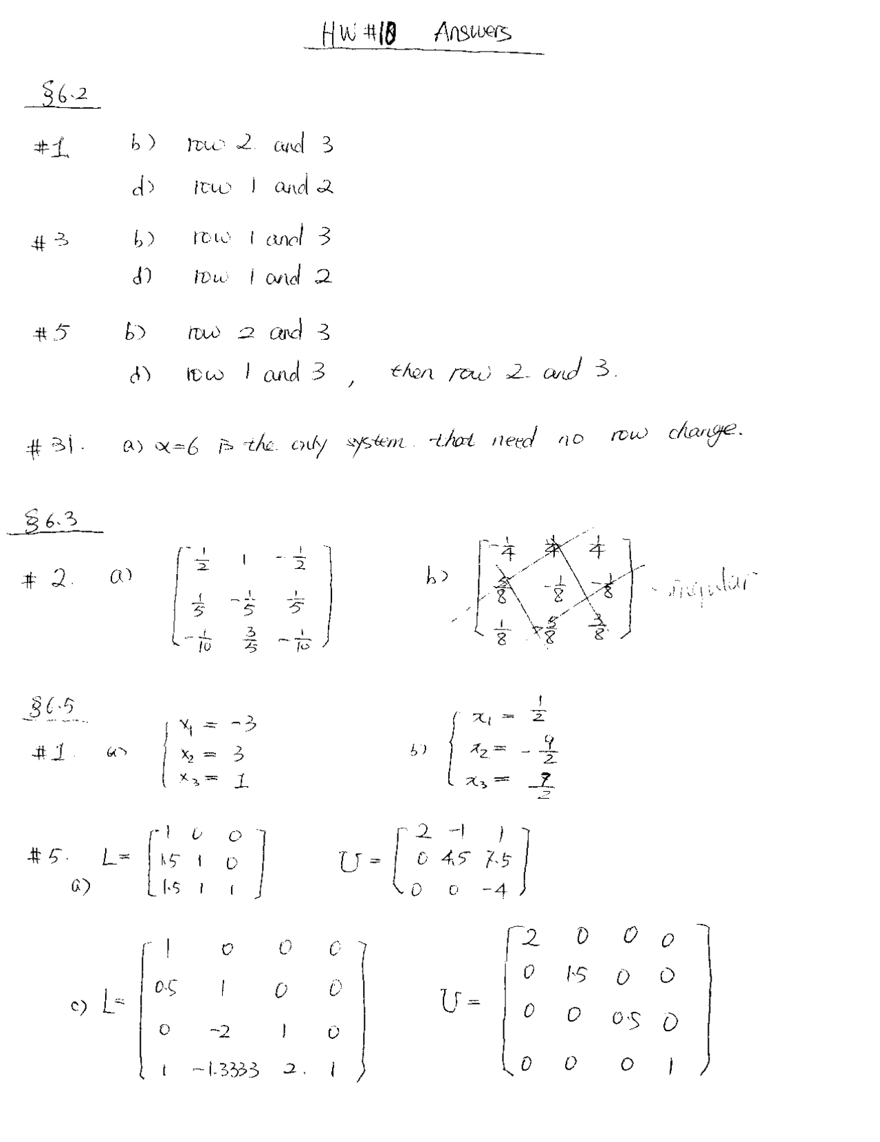 Homework 10 With Answers Computational In Numerical Analysis M 348