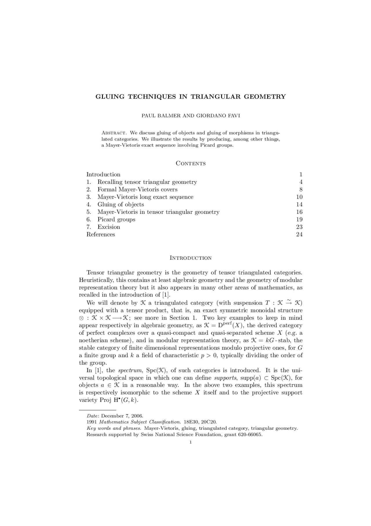 Lecture Notes on Gluing Techniques in Triangular Geometry | MATH 105A ...