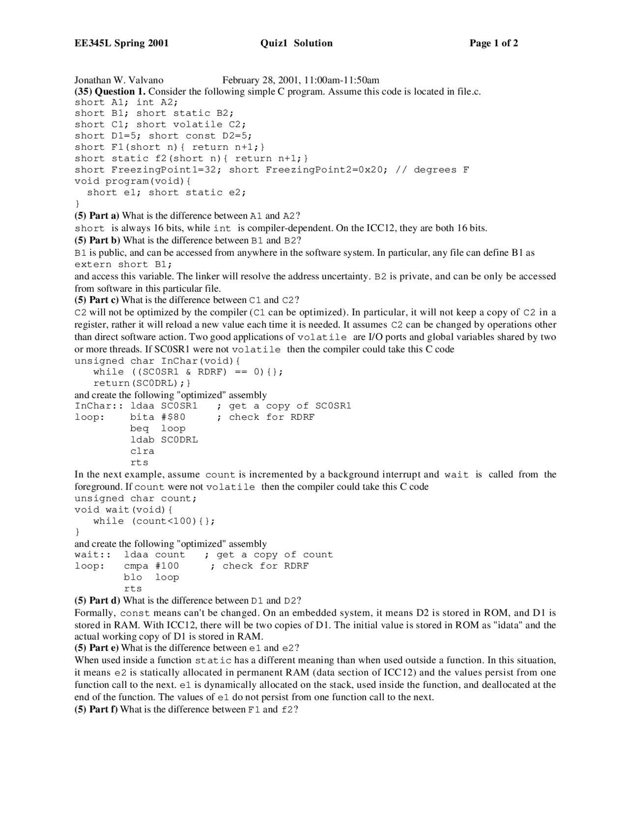 Quiz 1 With Resolution First Year Interest Group N 1 Docsity