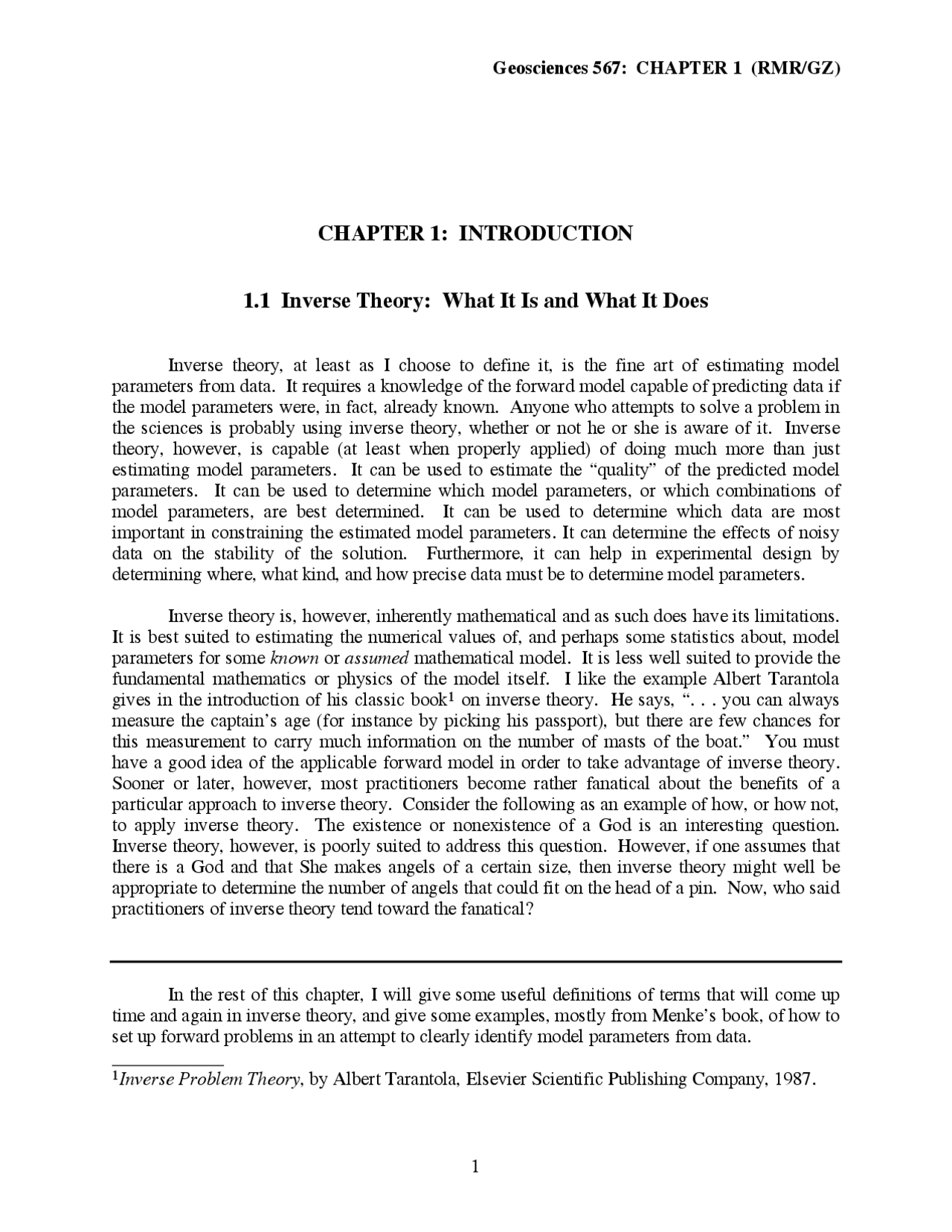 Inverse Theory What It Is And What It Does Geos 567 Docsity