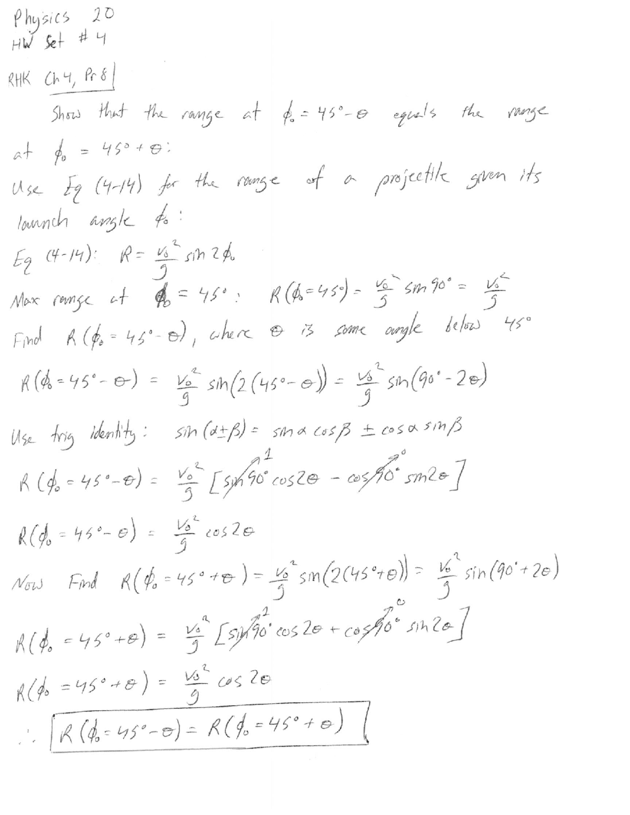 Homework Set4 Solutions General Physics Phys 20 Docsity