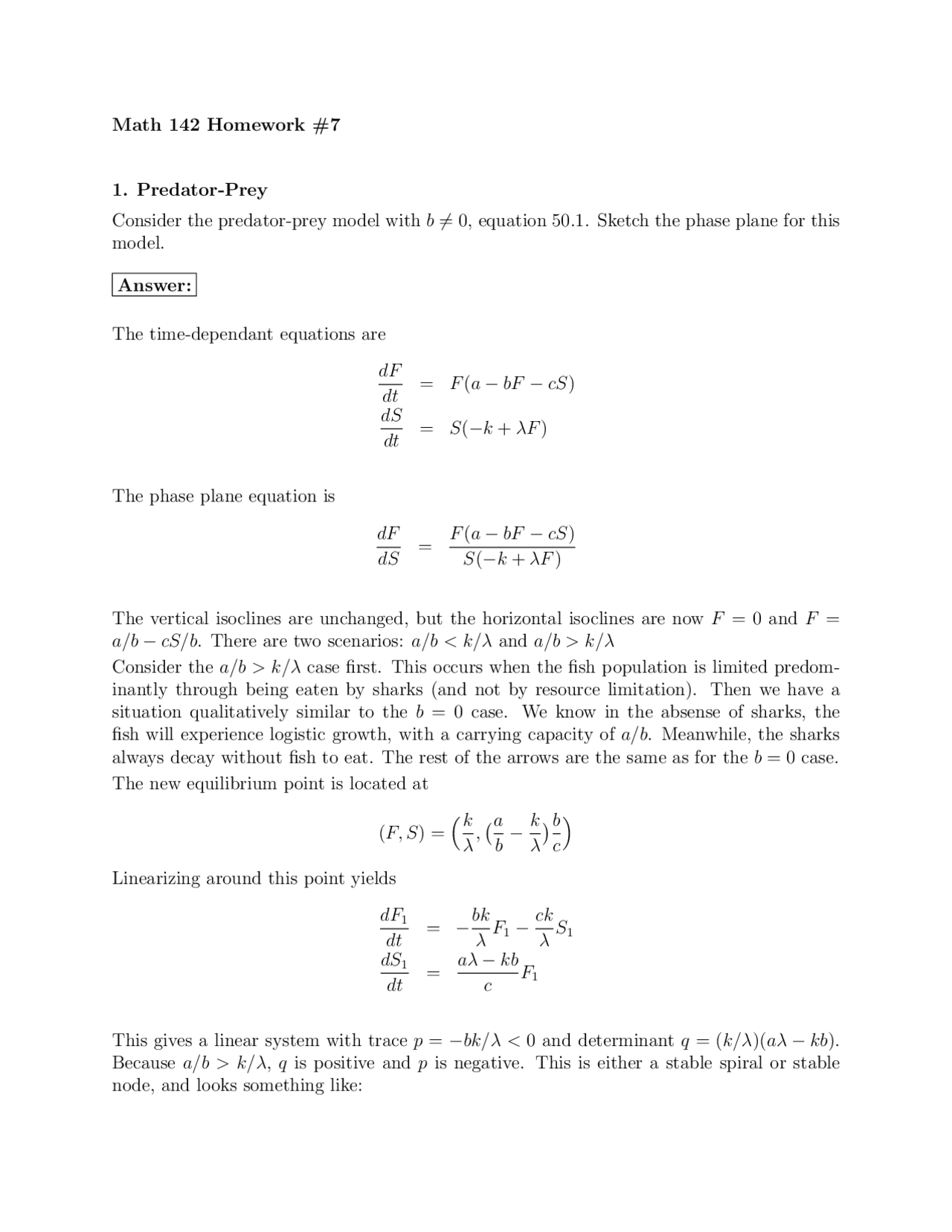 Homework 7 With Answers Mathematical Modeling Math 142 Docsity