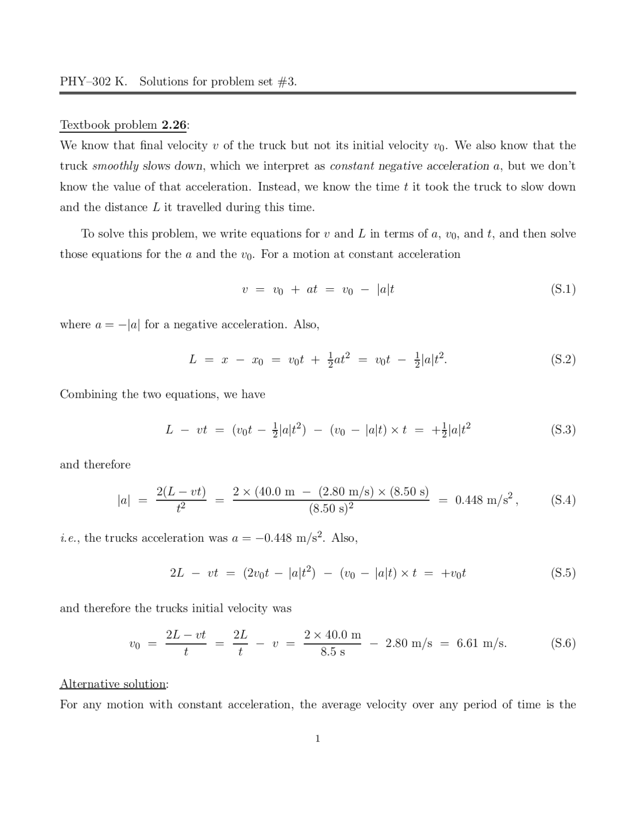 Problem Set 3 Solutions General Physics M S 0 Docsity