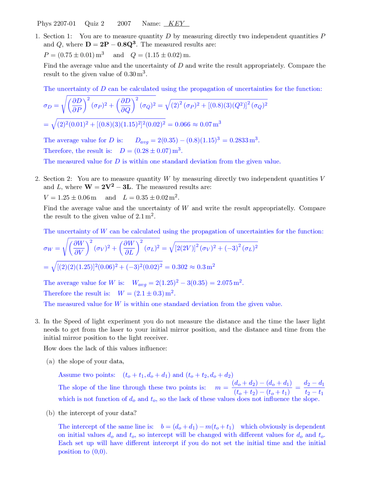 Quiz 2 Questions With Answers Modern Physics Lab Phys 2207 Quizzes Physics Docsity