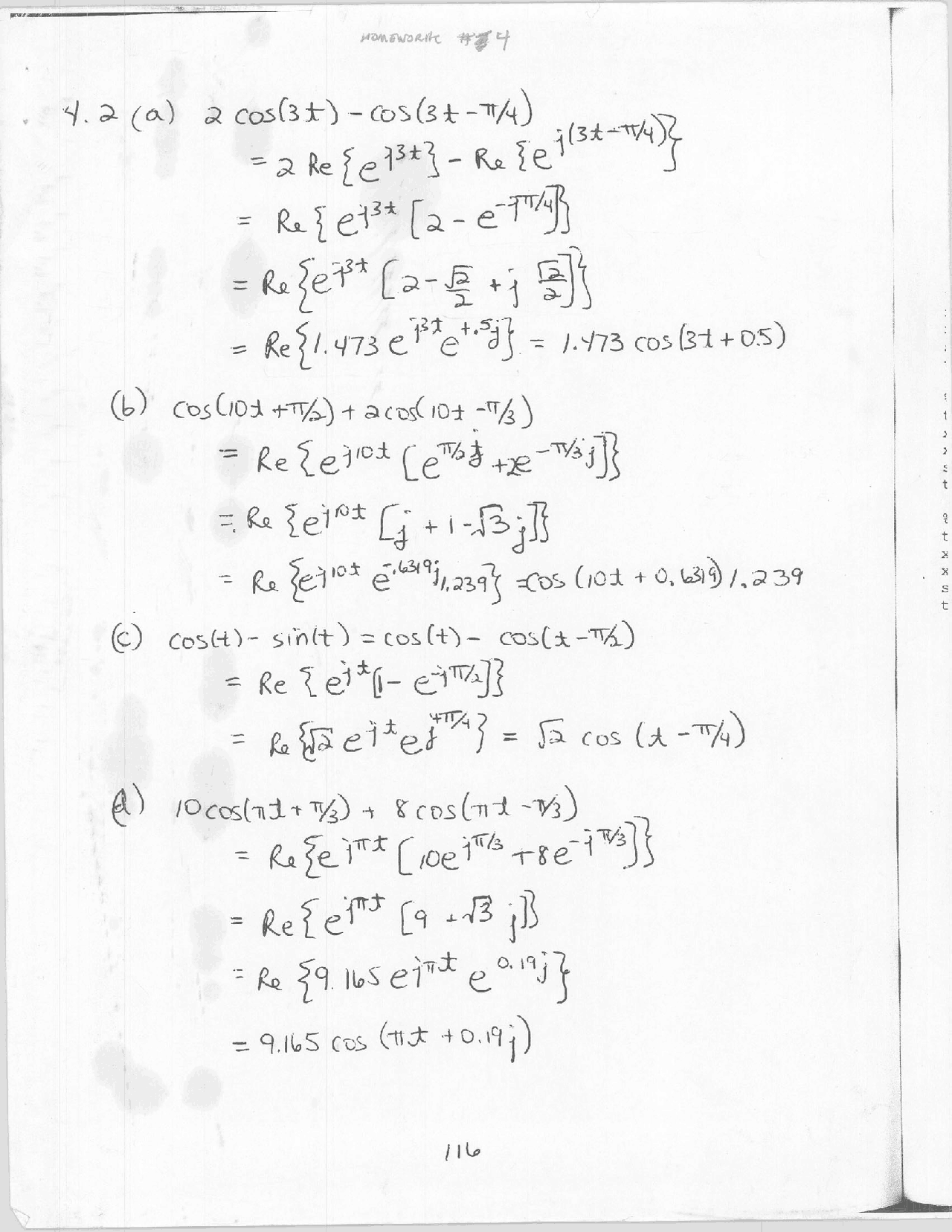 Homework Iv Solutions Signals And Systems I Ece 351 Docsity