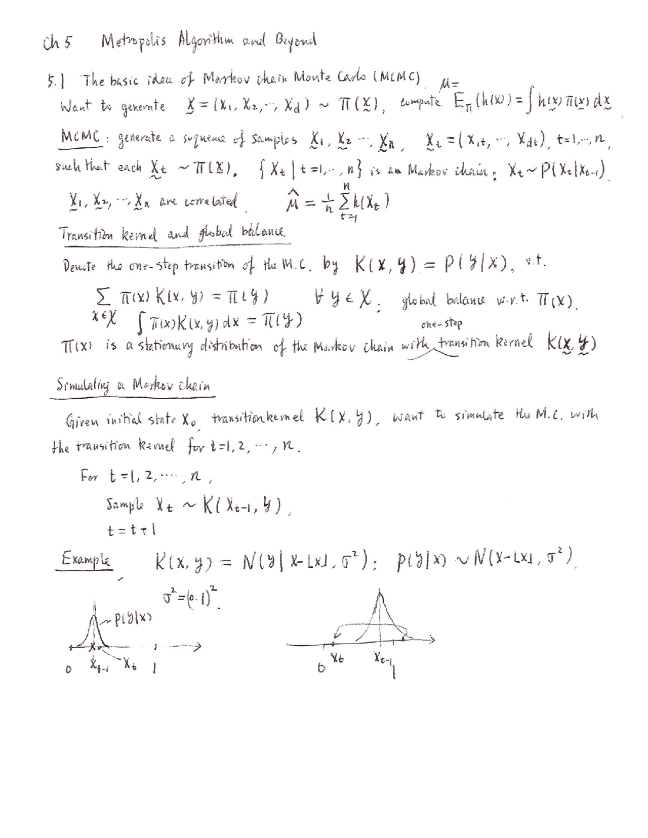 Handwritten Notes On Metropolis Algorithm And Beyond Stats 102a Docsity