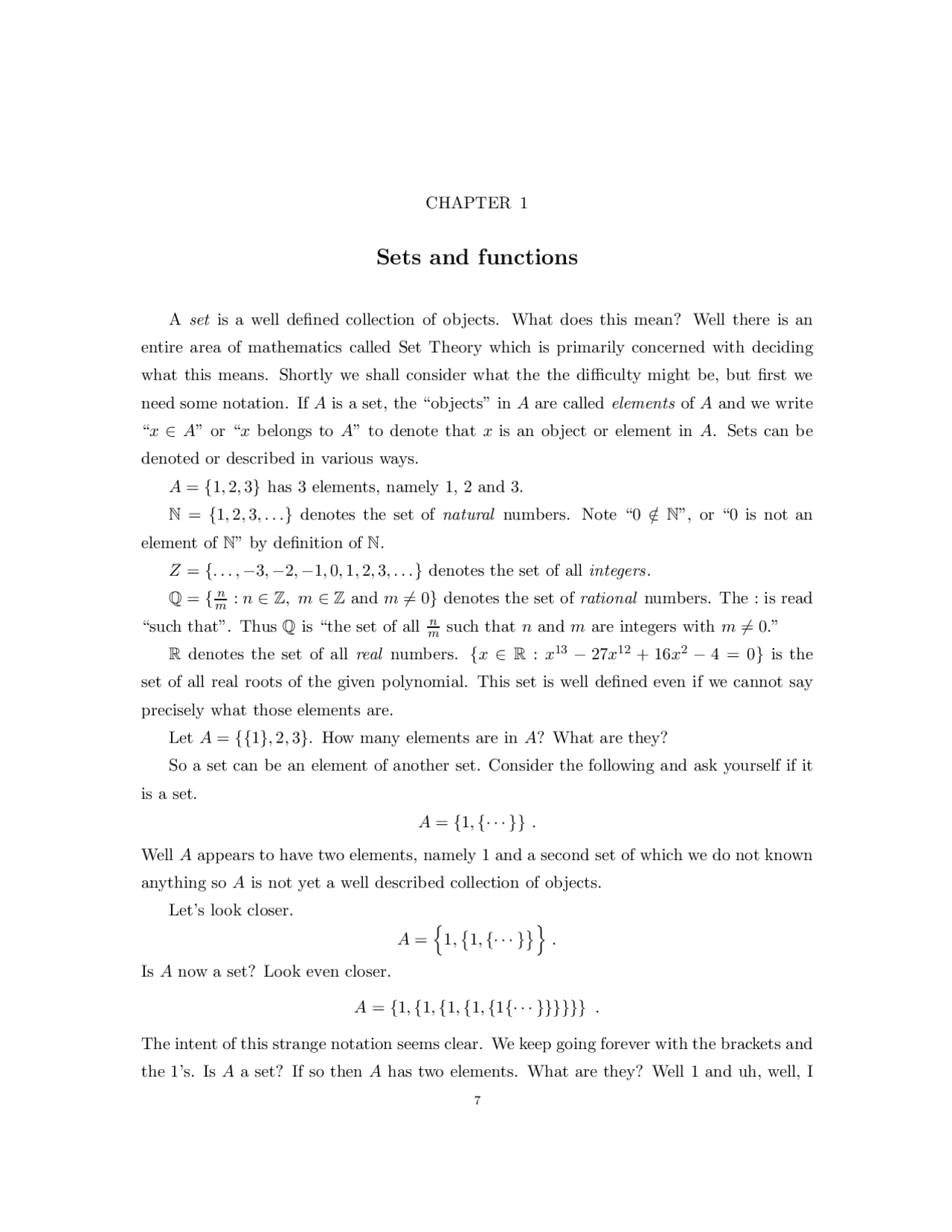 Practice Exam - Sets and Functions | F A 1 - Docsity