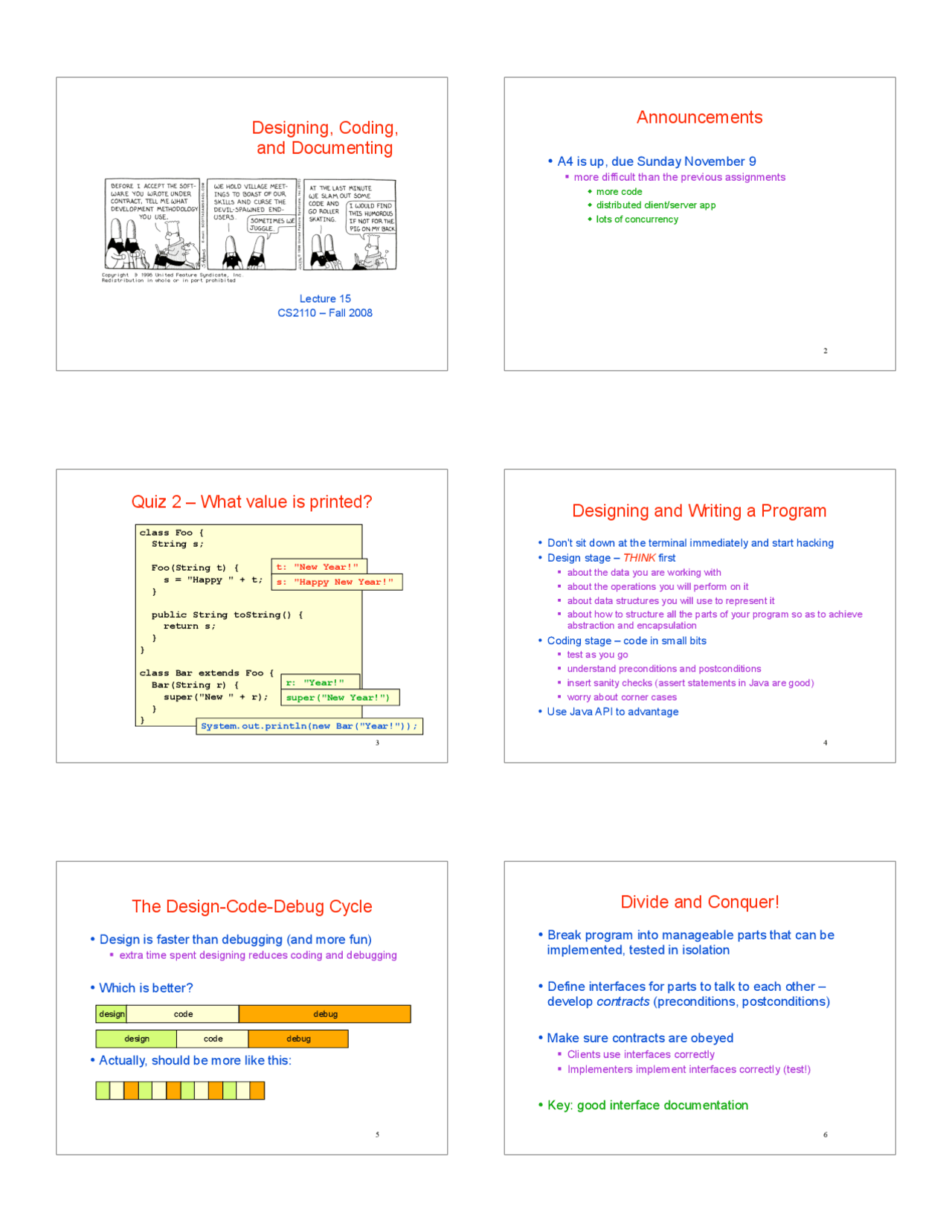 Designing Coding And Documenting Lecture Slides Cs 2110 Docsity 2742