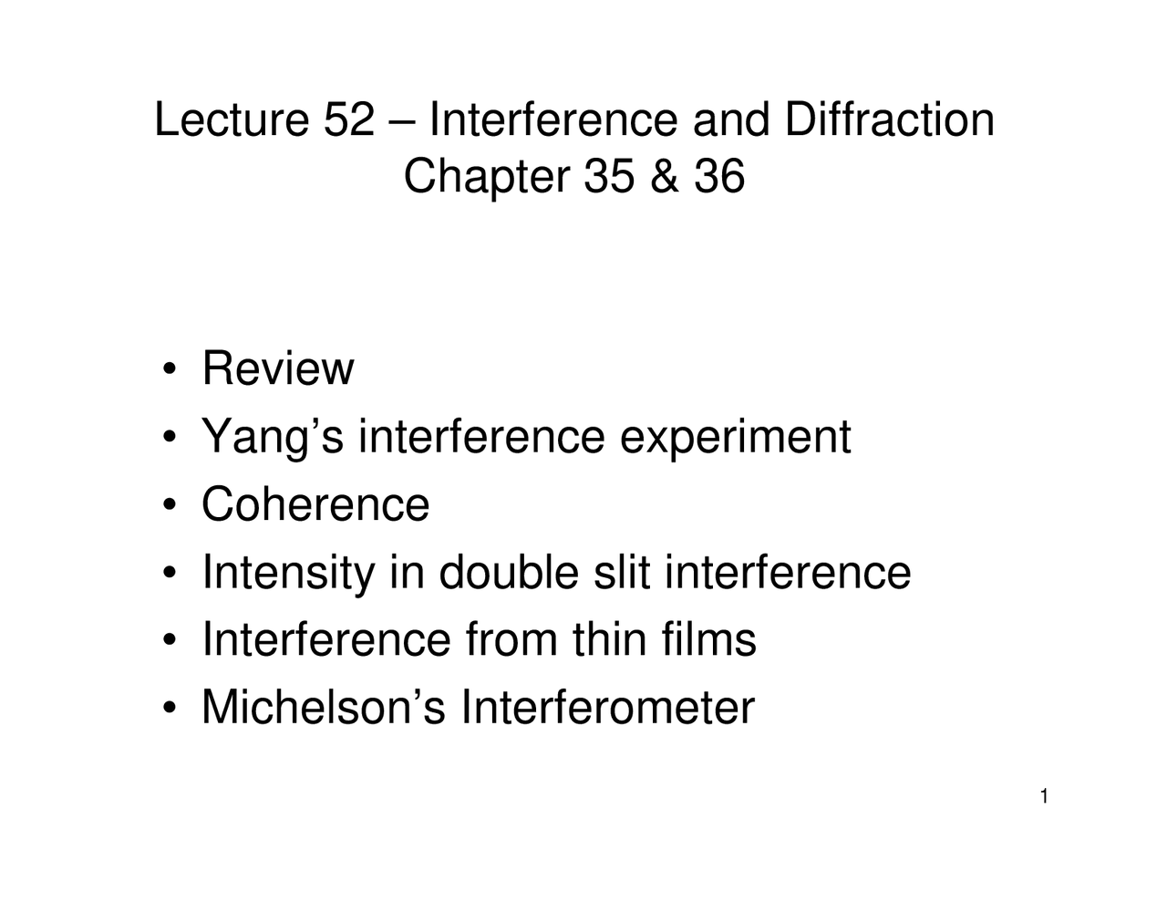 An Overview Of Interference And Diffraction Phy 146 Docsity