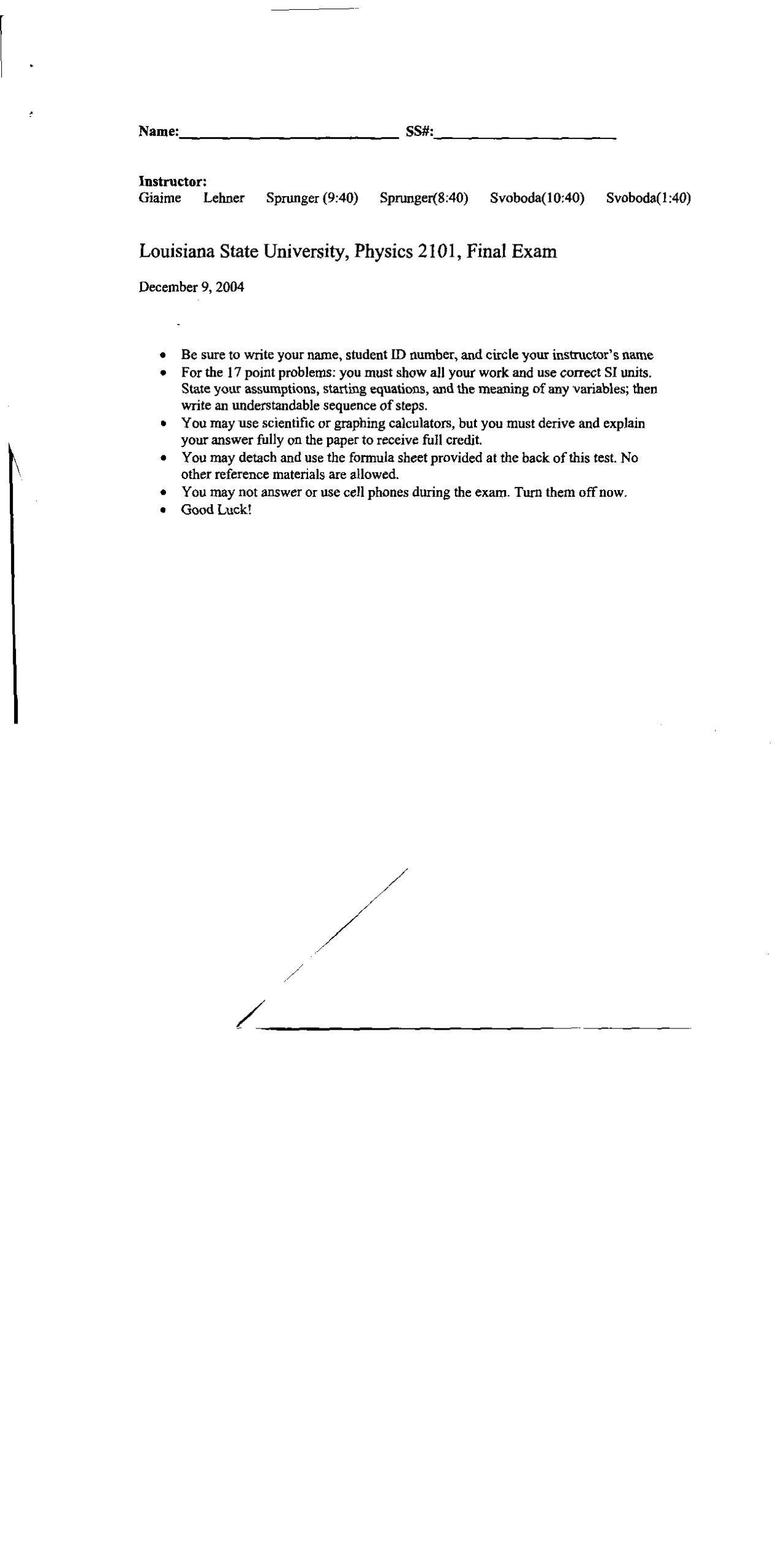 Final Exam Questions - General Physics for Technical Students | PHYS ...