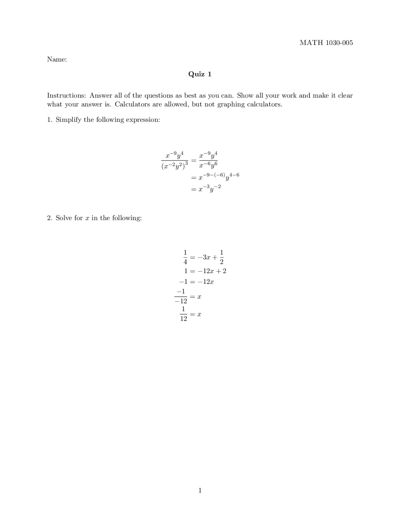 Practice Quiz 1 Introduction To Quantitative Reasoning Math 1030
