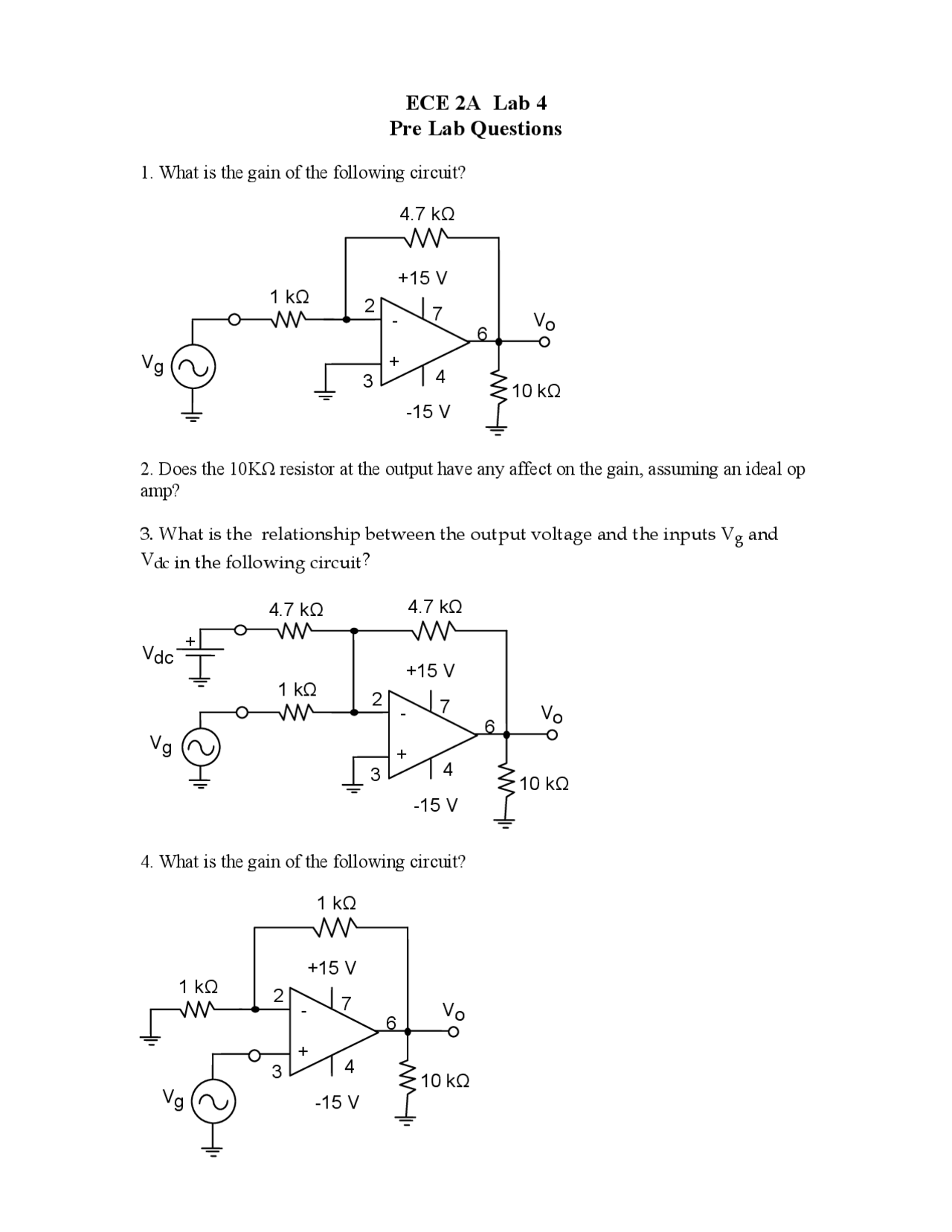 Pre Lab Questions Devices And System Circuits Ece 2a Docsity
