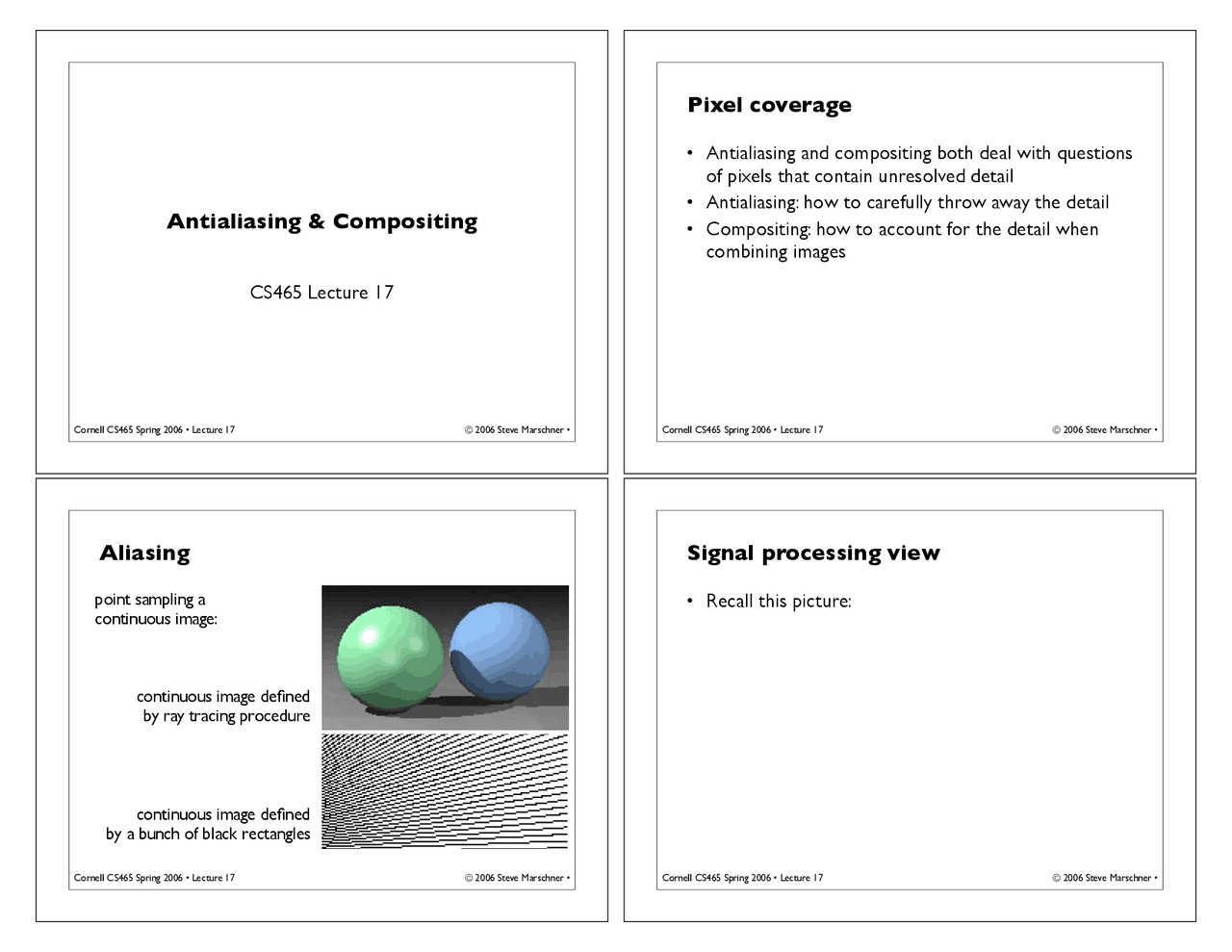 Antialiasing And Compositing Lecture Slides Cs 4620 Docsity