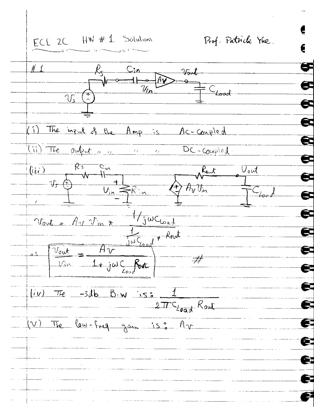 Homework 1 Solutions - Circuit Devices and Systems | ECE 2C - Docsity