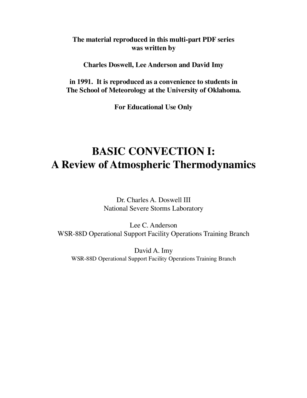 A Review Of Atmospheric Thermodynamics Synoptic Meteorology