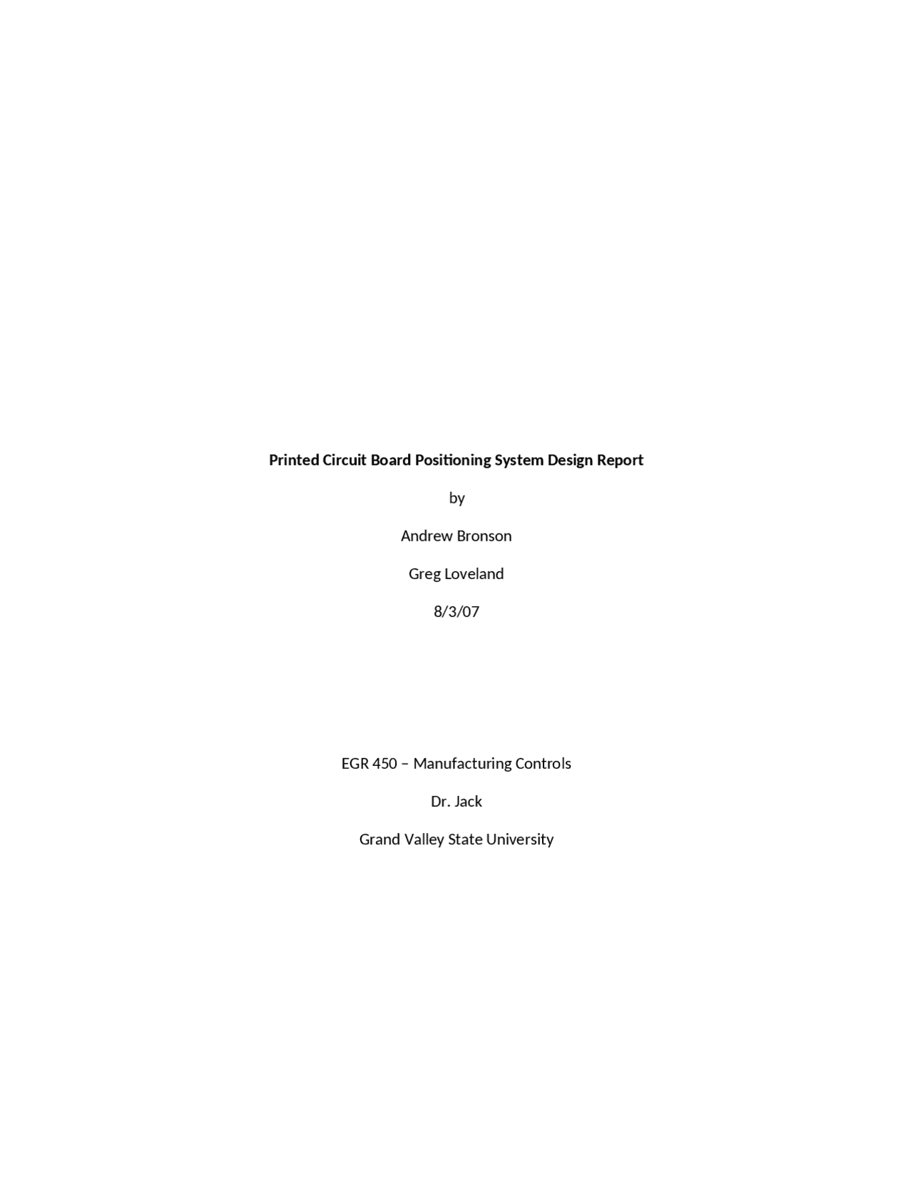 Printed Circuit Board Positioning System Design Report - Project | EGR ...