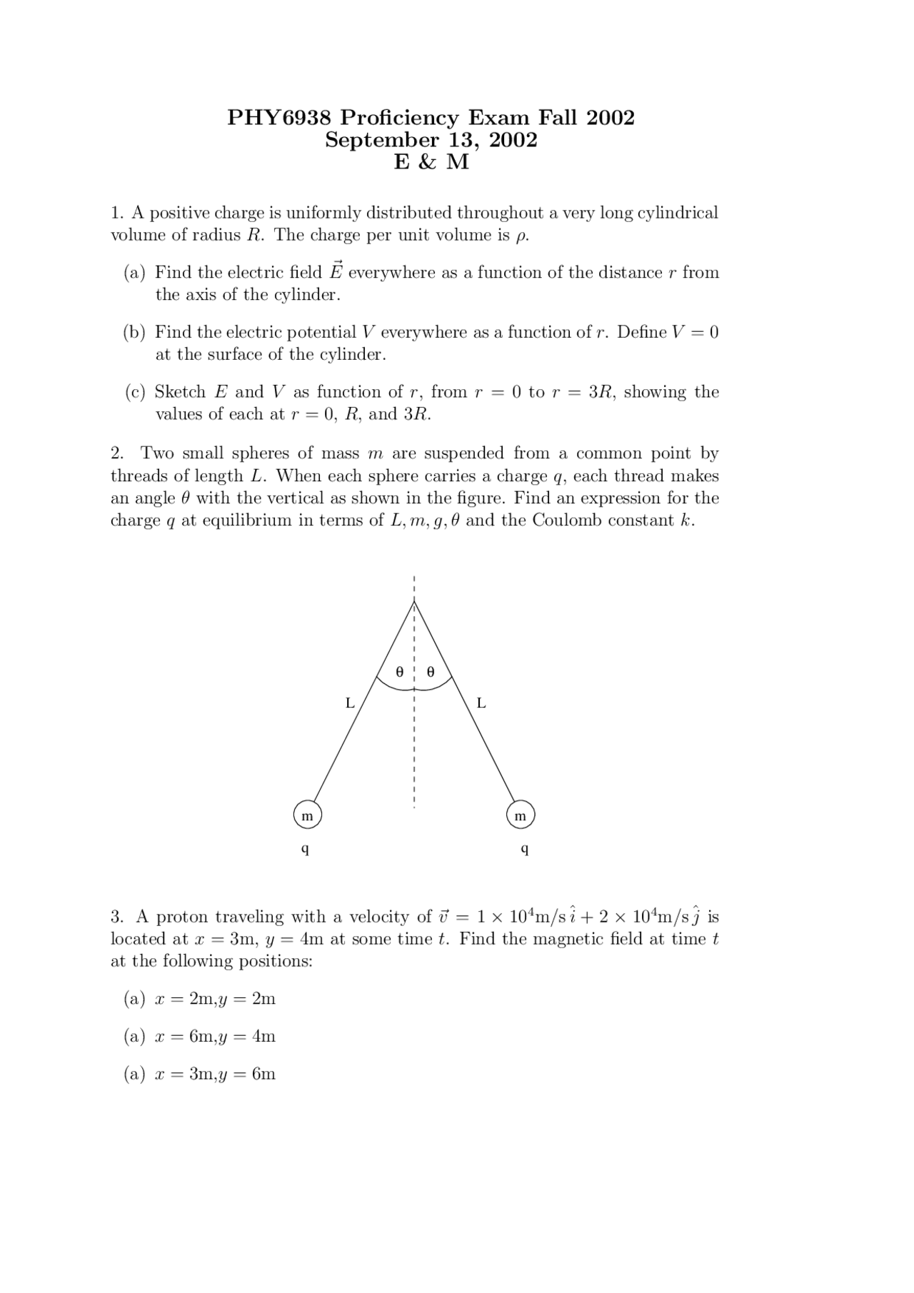 Proficiency Exam for Modern Physics and Quantum Mechanics | PHY 6938 ...