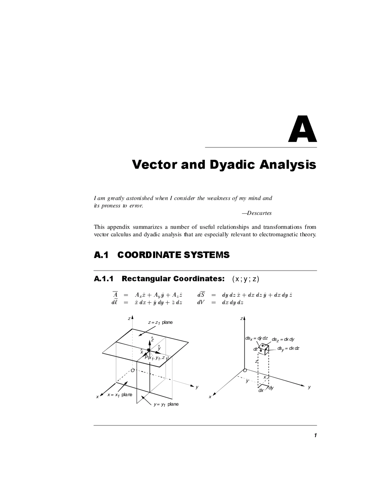 Lecture Notes on Vector and Dyadic Analysis - Proseminar | CLASS 201 ...