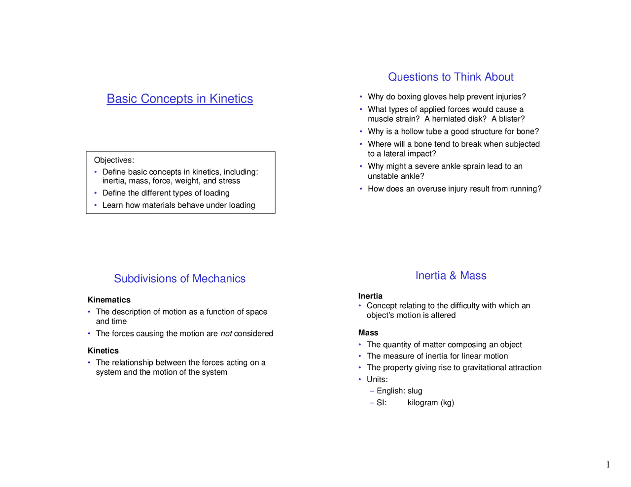 Basic Concepts In Kinetics Lecture Notes Exss 323 Docsity