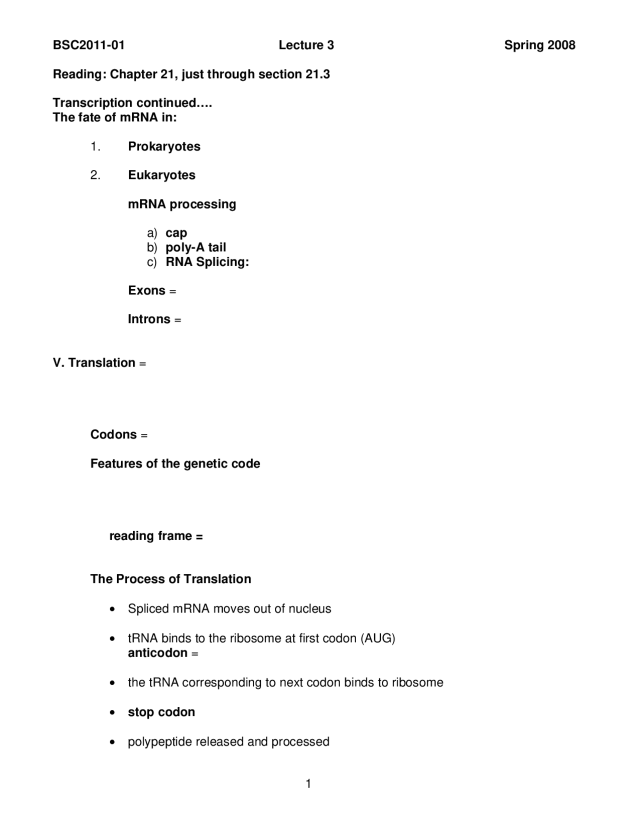 Prokaryotes And Eukaryotes Lecture Notes Bsc 2011 Docsity