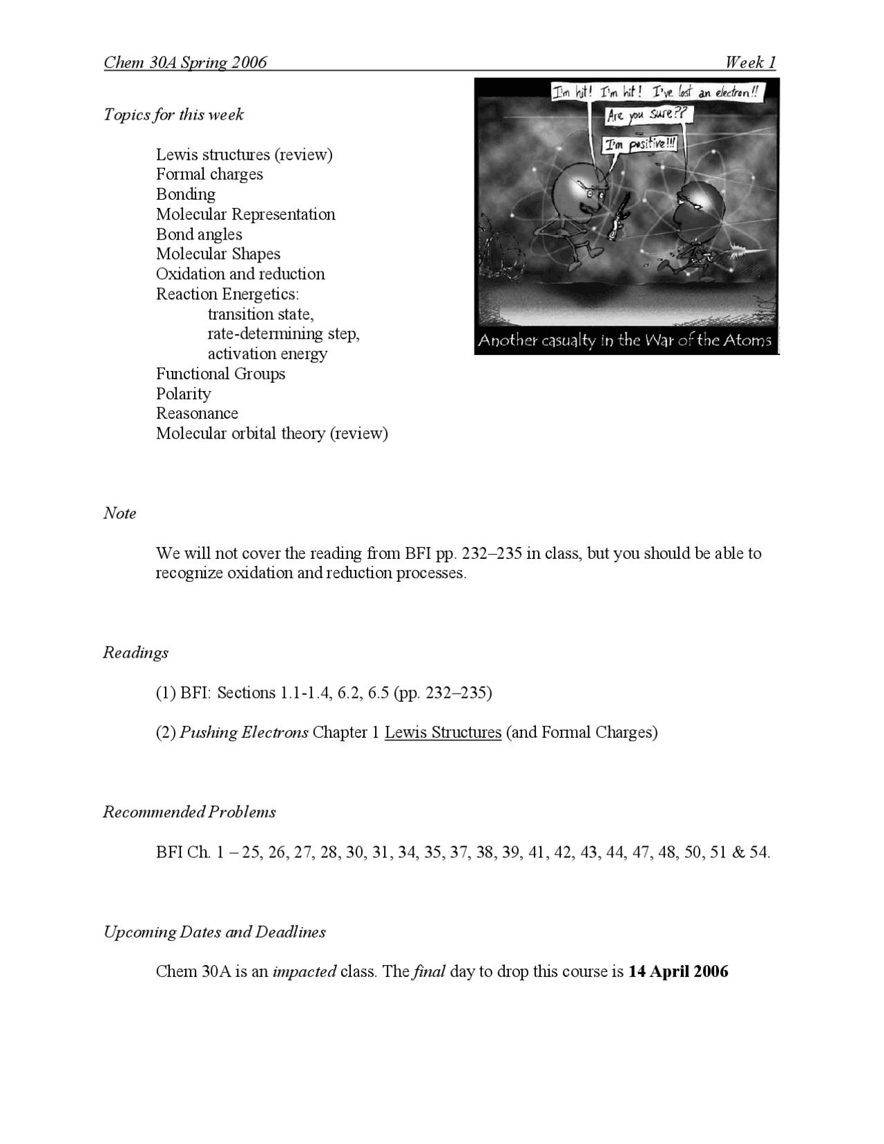 Review Sheet Lewis Structures - Organic Chemistry I | CHEM 30A - Docsity