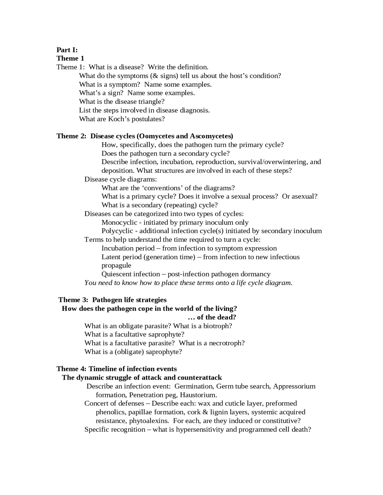 Review Sheet For Midterm Introductory Plant Pathology Bot 350 Docsity